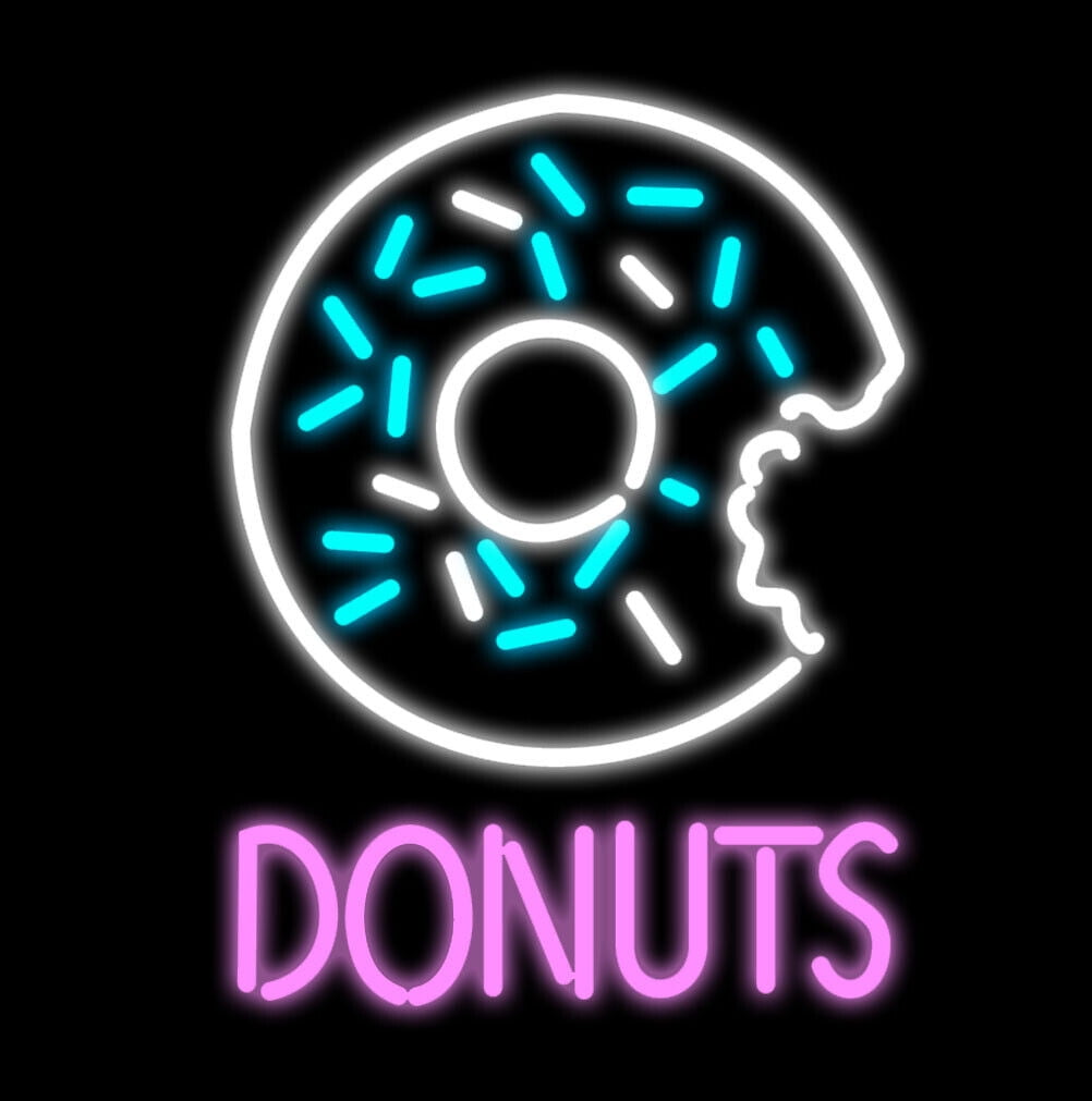 Queen Sense 17"x14" Donuts Open Doughnut Neon Sign Man Cave Beer Pub ...