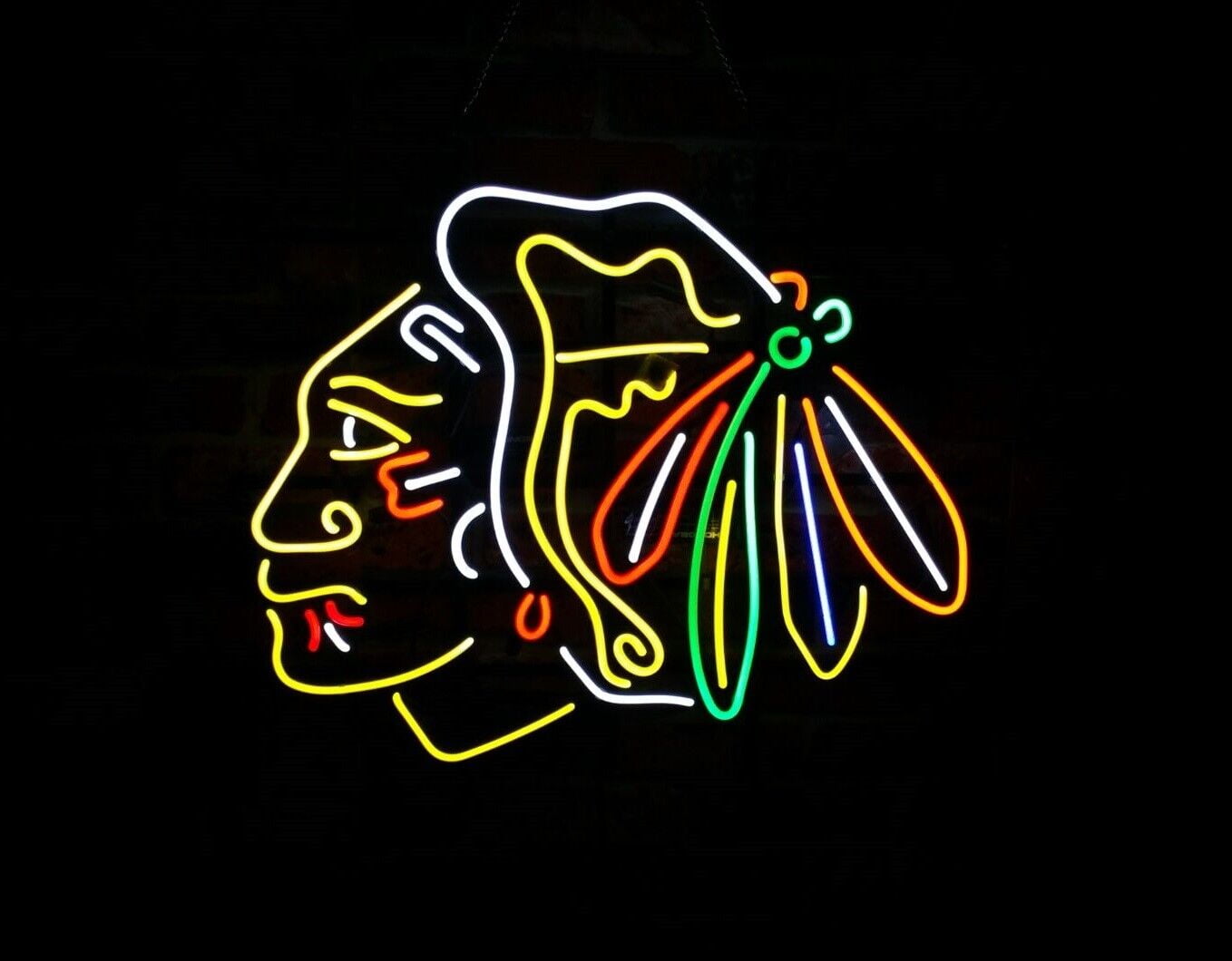 Queen Sense 17"x14" For Chicagos Sports Team Blackhawks Neon Sign Man ...