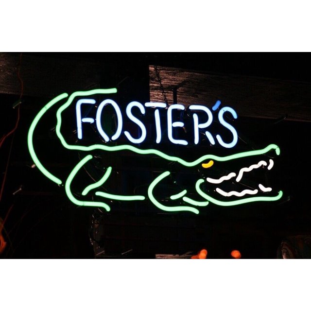 Queen Sense 17"x14" Foster's Lager Gator Neon Sign Man Cave Beer Pub ...