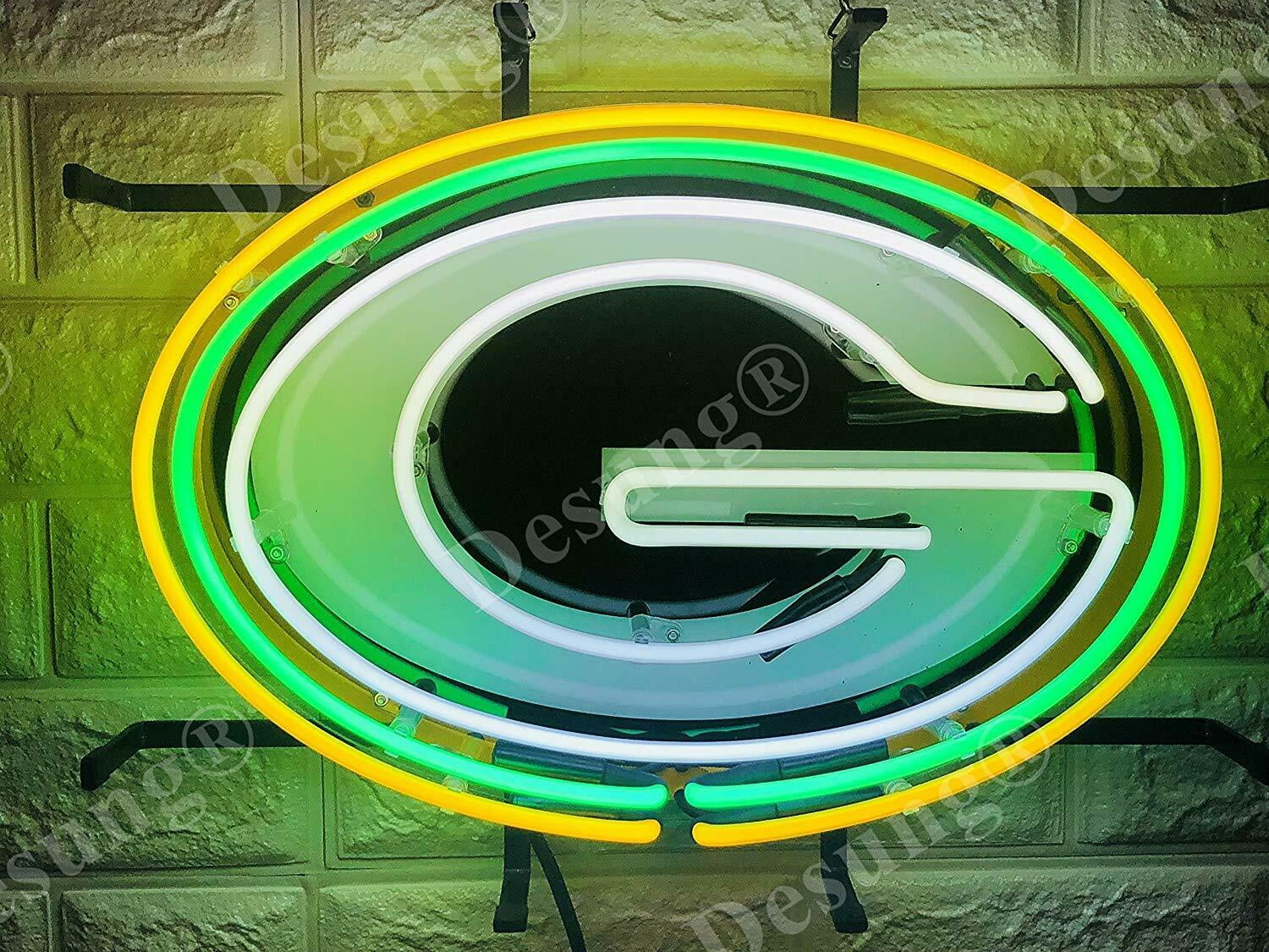Queen Sense 17"x14" Green Bay Sports Team Packer Neon Sign HD Vivid ...