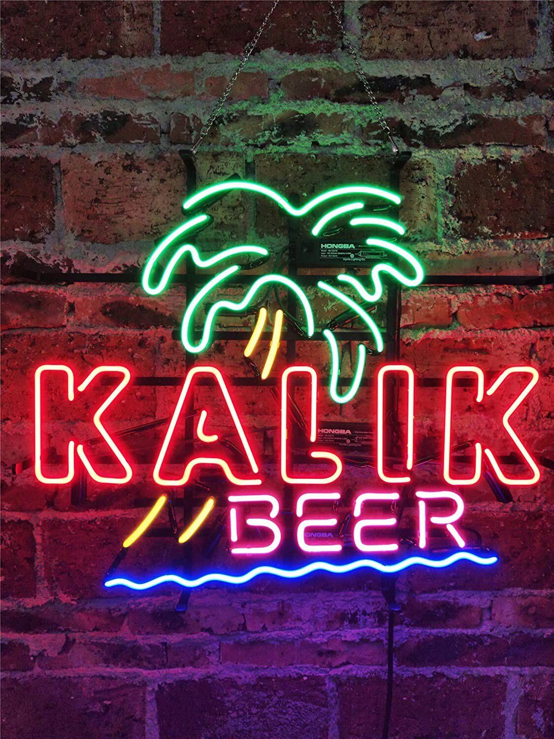 Queen Sense 17"x14" Kalik Beer Plam Tree Neon Sign Man Cave Handmade ...