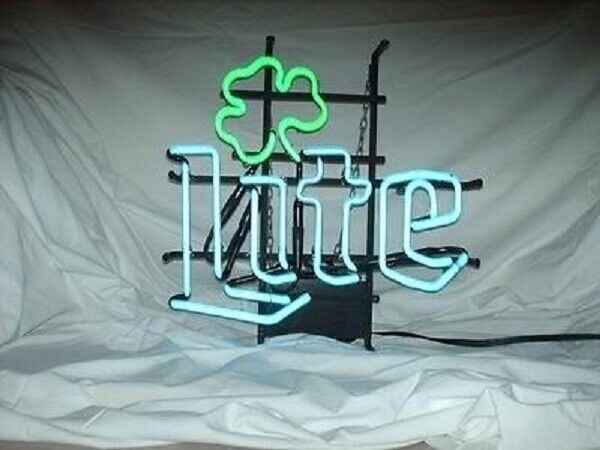 Queen Sense 17"x14" Lite Clover Neon Sign Man Cave Beer Pub Bar Artwork ...