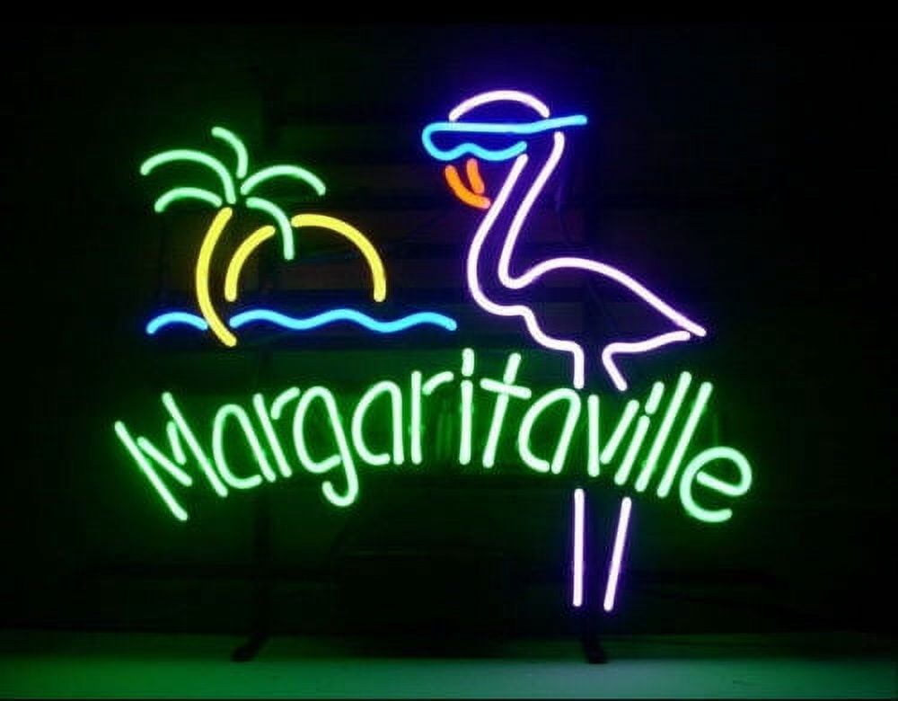 Queen Sense 17"x14" Margaritavilles Flamingo Neon Sign Man Cave Pub Bar ...