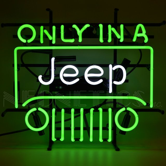 Queen Sense 17"x14" Only In A Jeep's Neon Sign Man Cave Handmade Neon ...