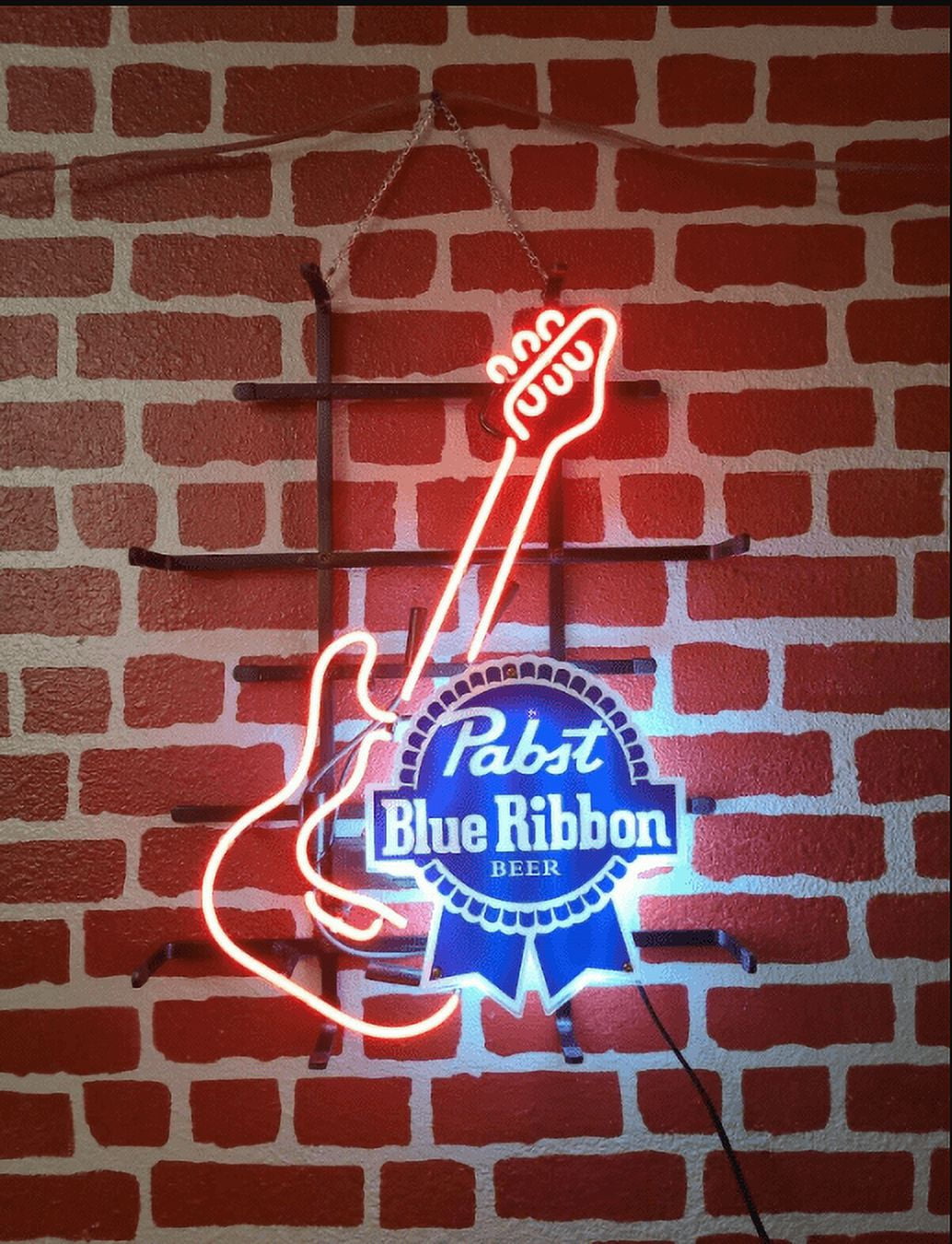Queen Sense 17"x14" Pabst Blue Ribbons Guitar Neon Sign Man Cave Pub ...
