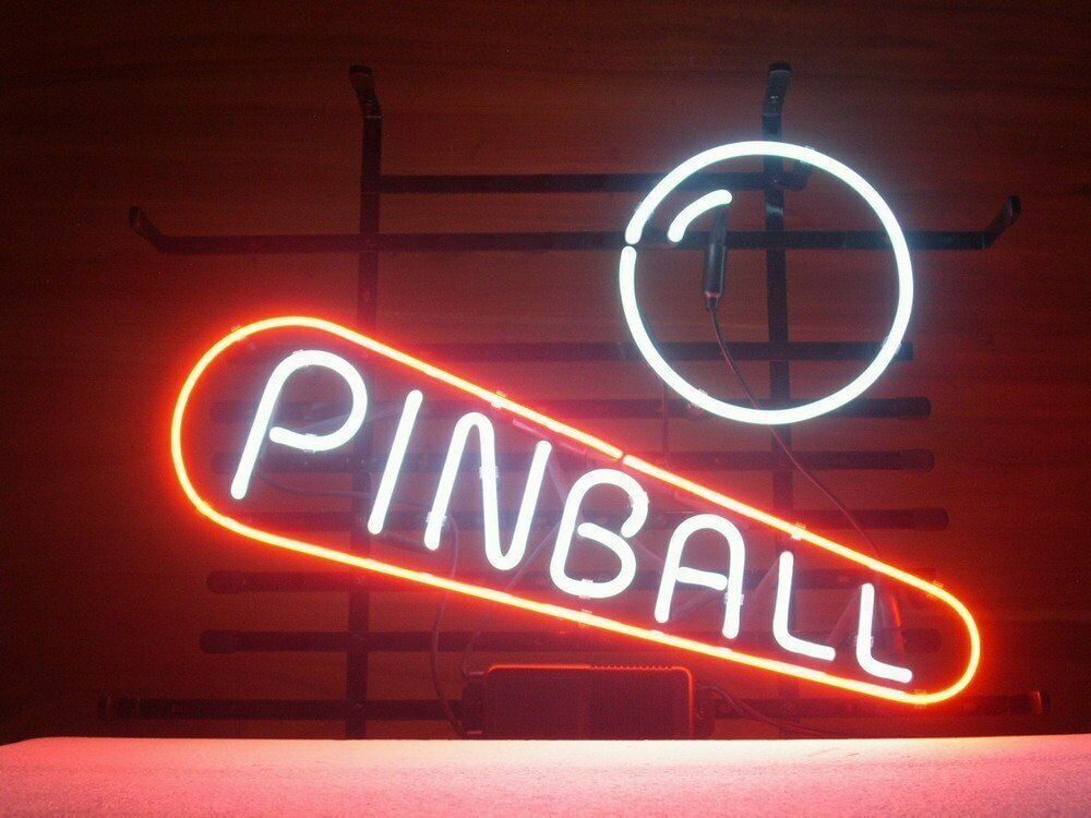 Queen Sense 17"x14" Pinball Play Here Game Room Neon Sign Man Cave ...