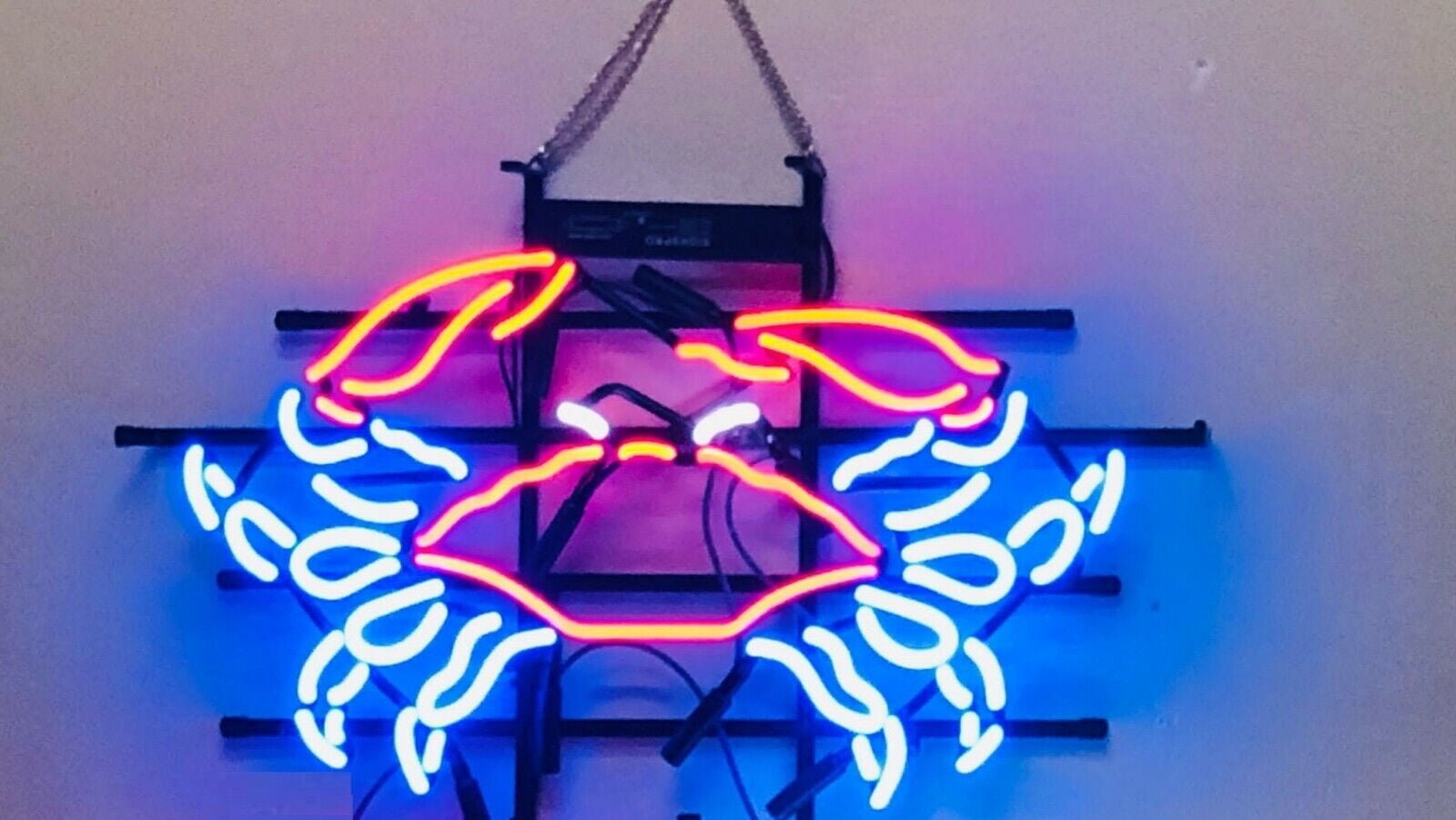 Queen Sense 17"x14" Seafood Crab Neon Sign Man Cave Pub Bar Wall Decor ...