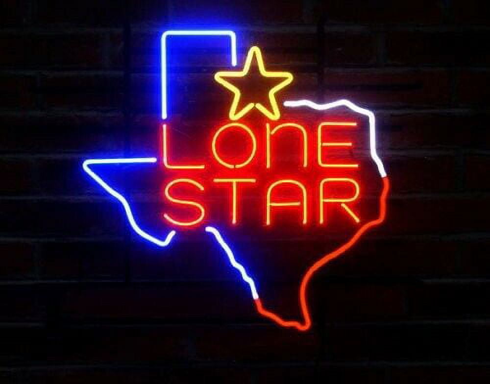 Queen Sense 17"x14" Texas Lone Star Neon Sign with Dimmer Man Cave ...