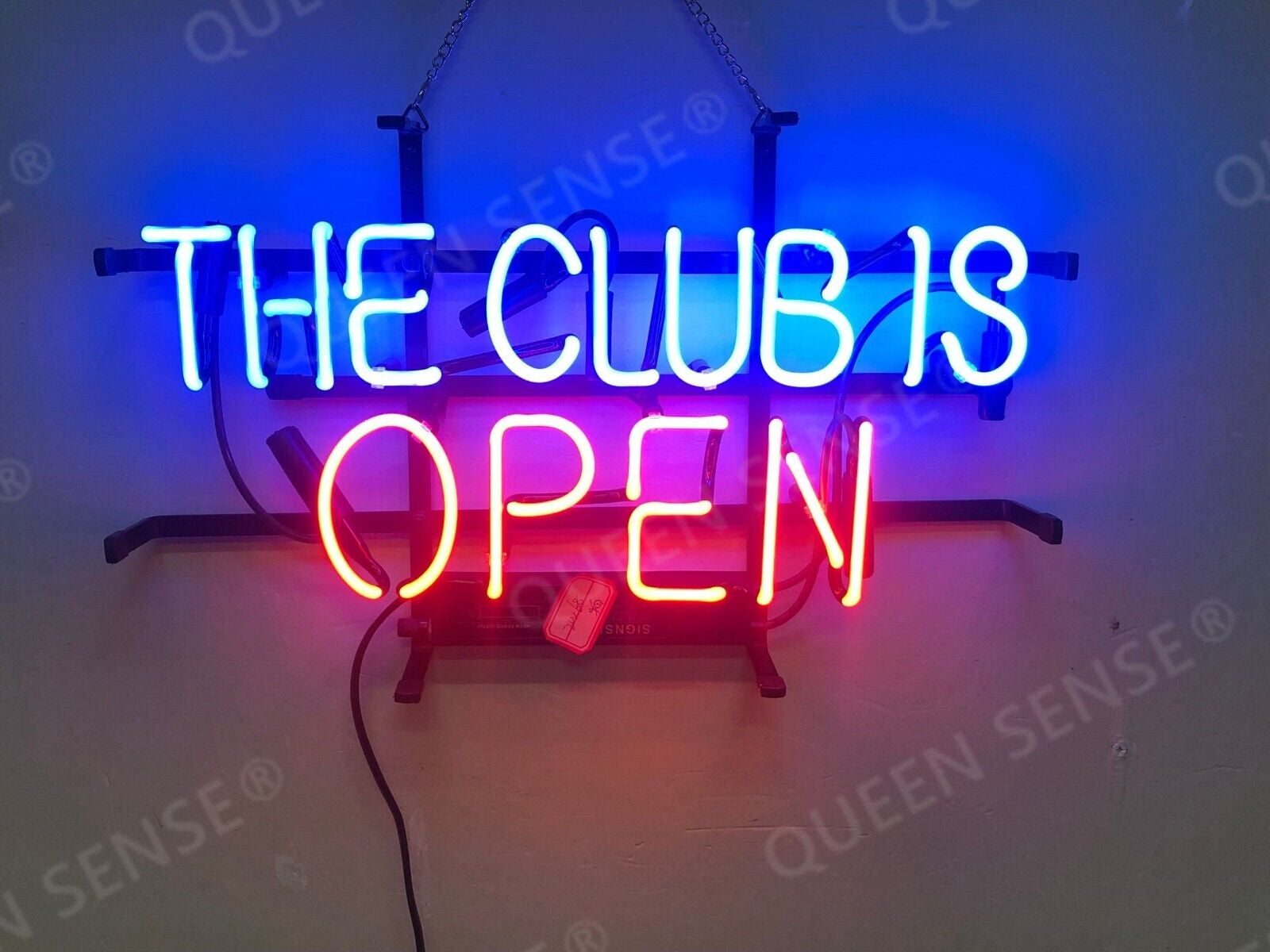 Queen Sense 17"x14" The Club Is Open Neon Sign Man Cave Handmade Neon ...