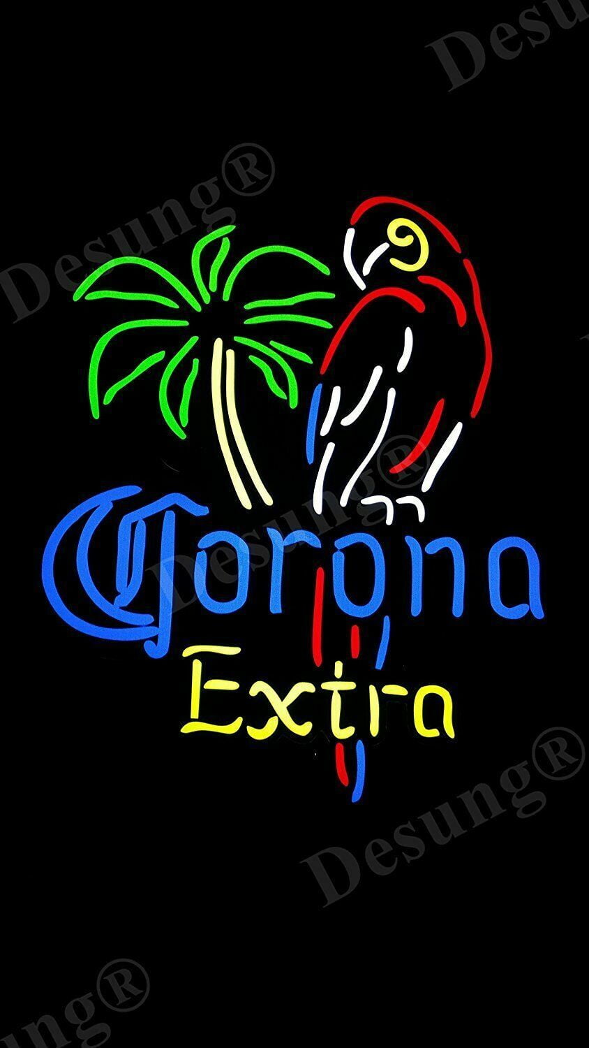 Queen Sense 18" Vivid Coronas Extra Palm Tree Parrot LED Sign Neon Sign ...