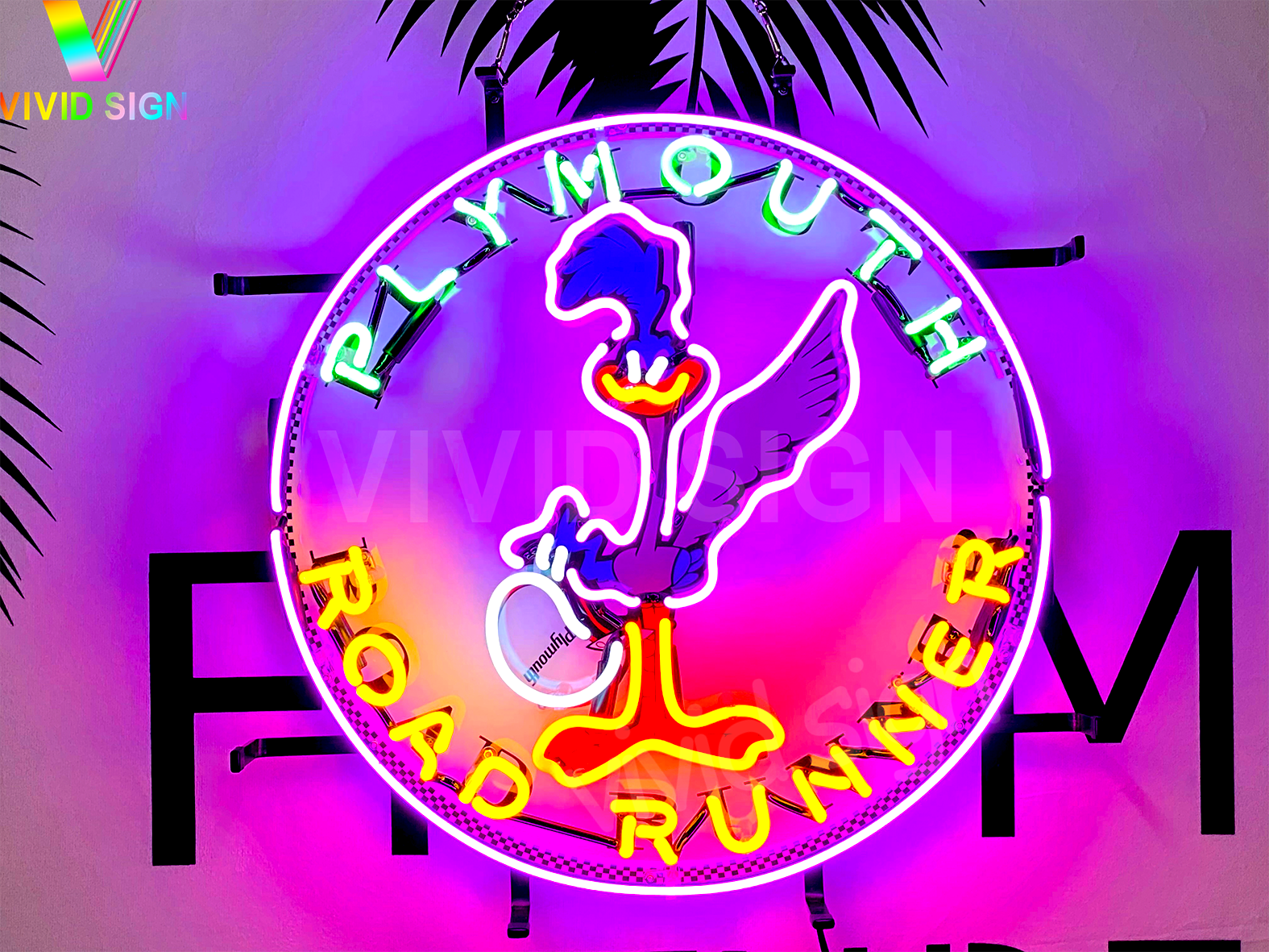 Queen Sense 18"x18" Custom Plymouth Road Runner Neon Sign HD Vivid ...