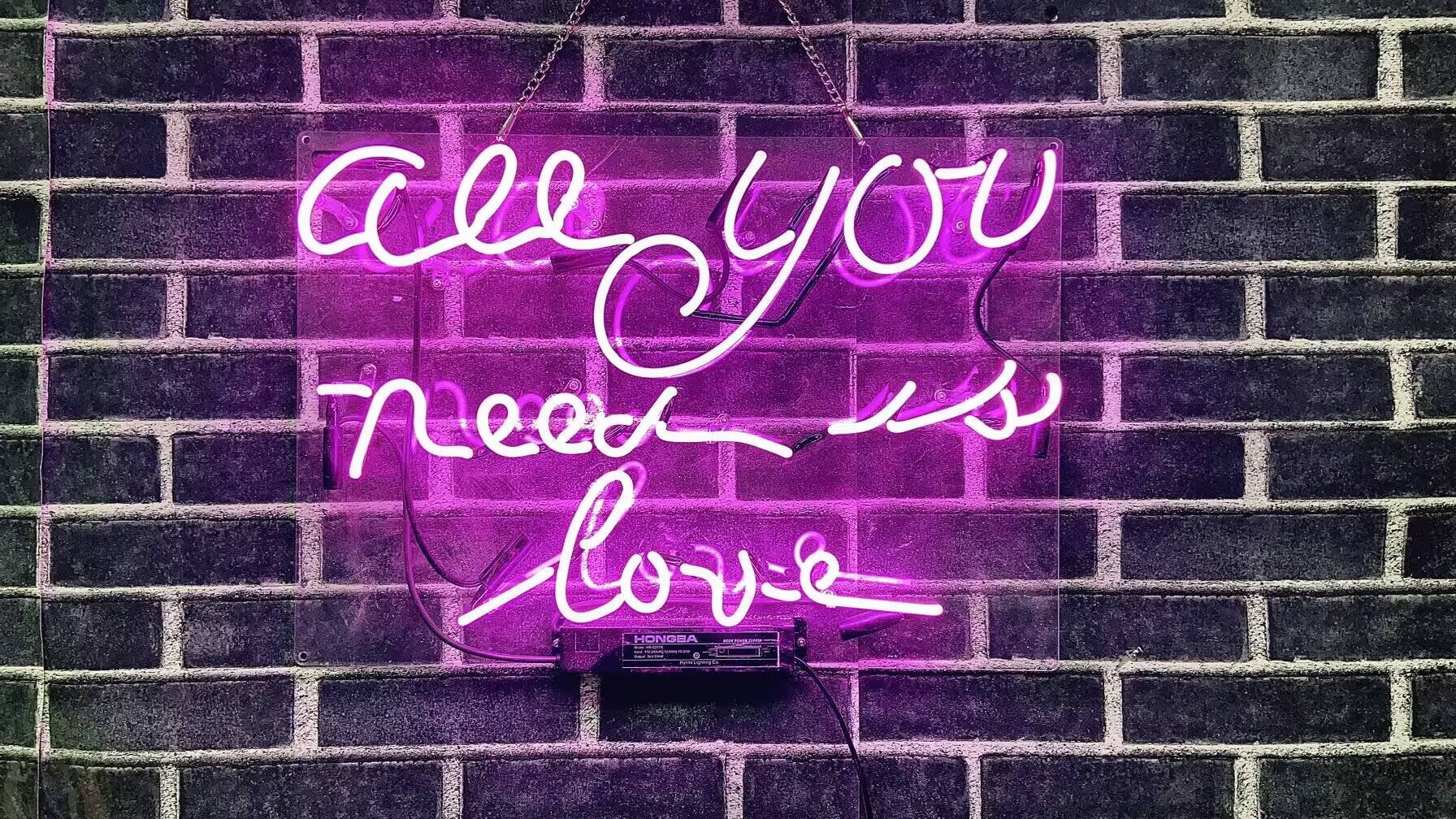 Queen Sense 20" All You Need Is Love Neon Sign Acrylic Man Cave Pub Bar ...