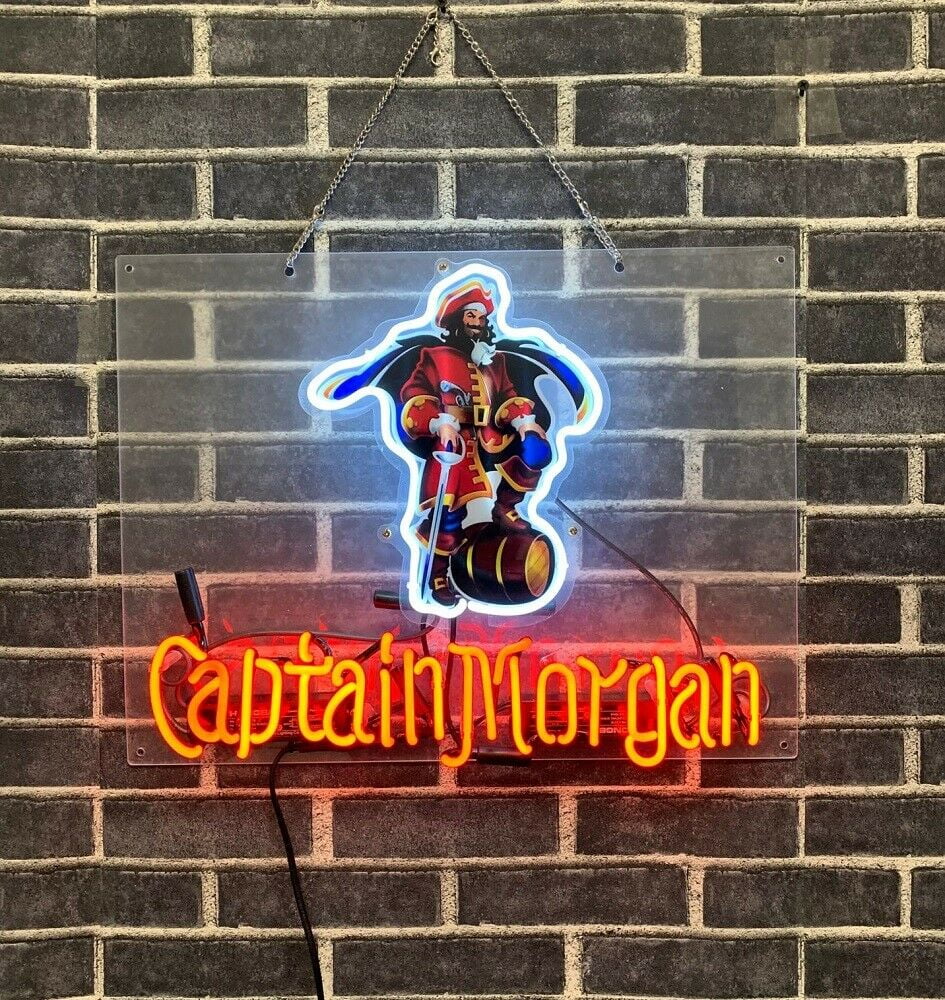 Queen Sense 20" Captain Morgans Neon Sign Acrylic Man Cave Handmade ...