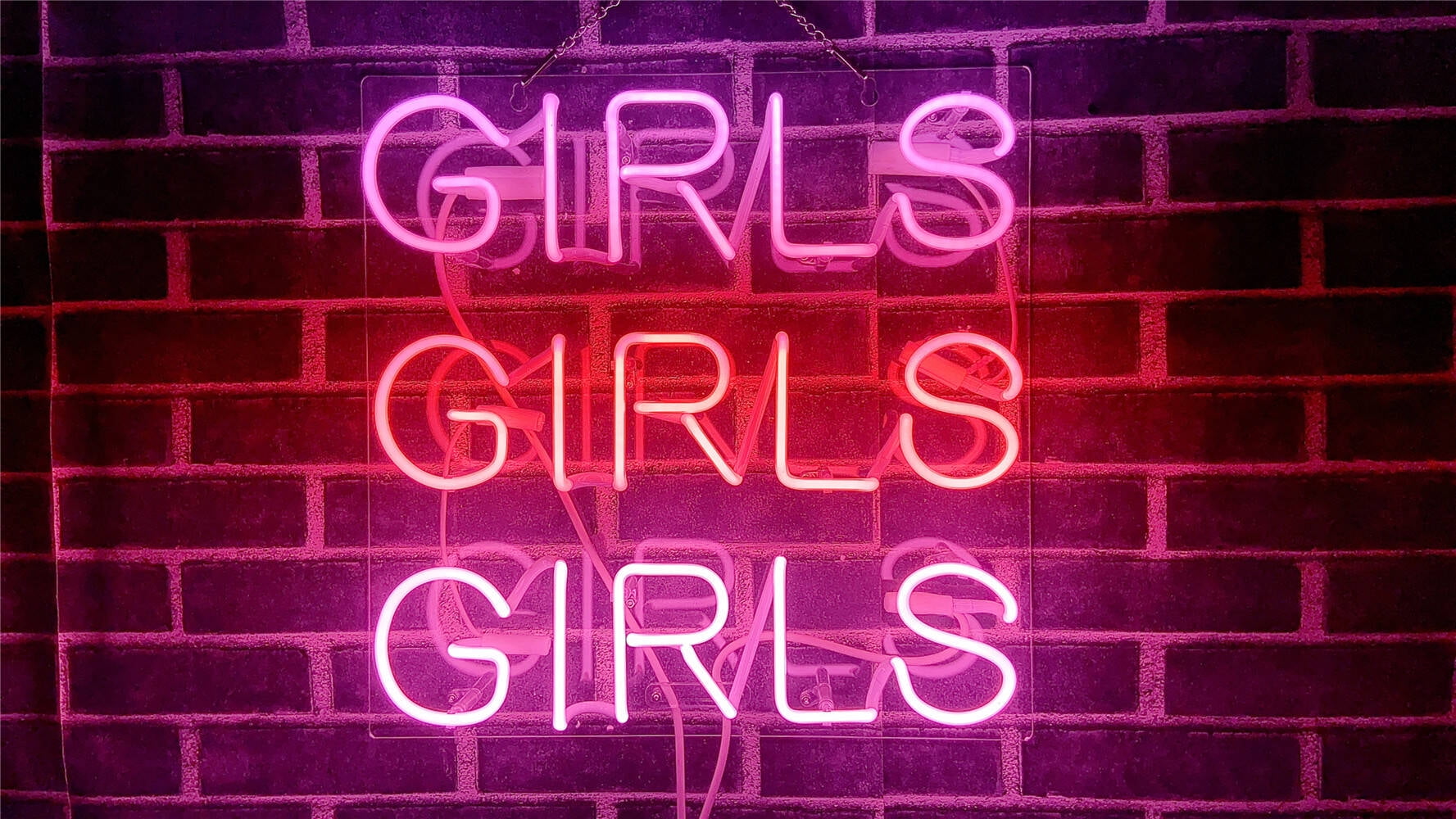 Queen Sense 20" Girls Girls Girls Neon Sign Acrylic Man Cave Pub Bar ...