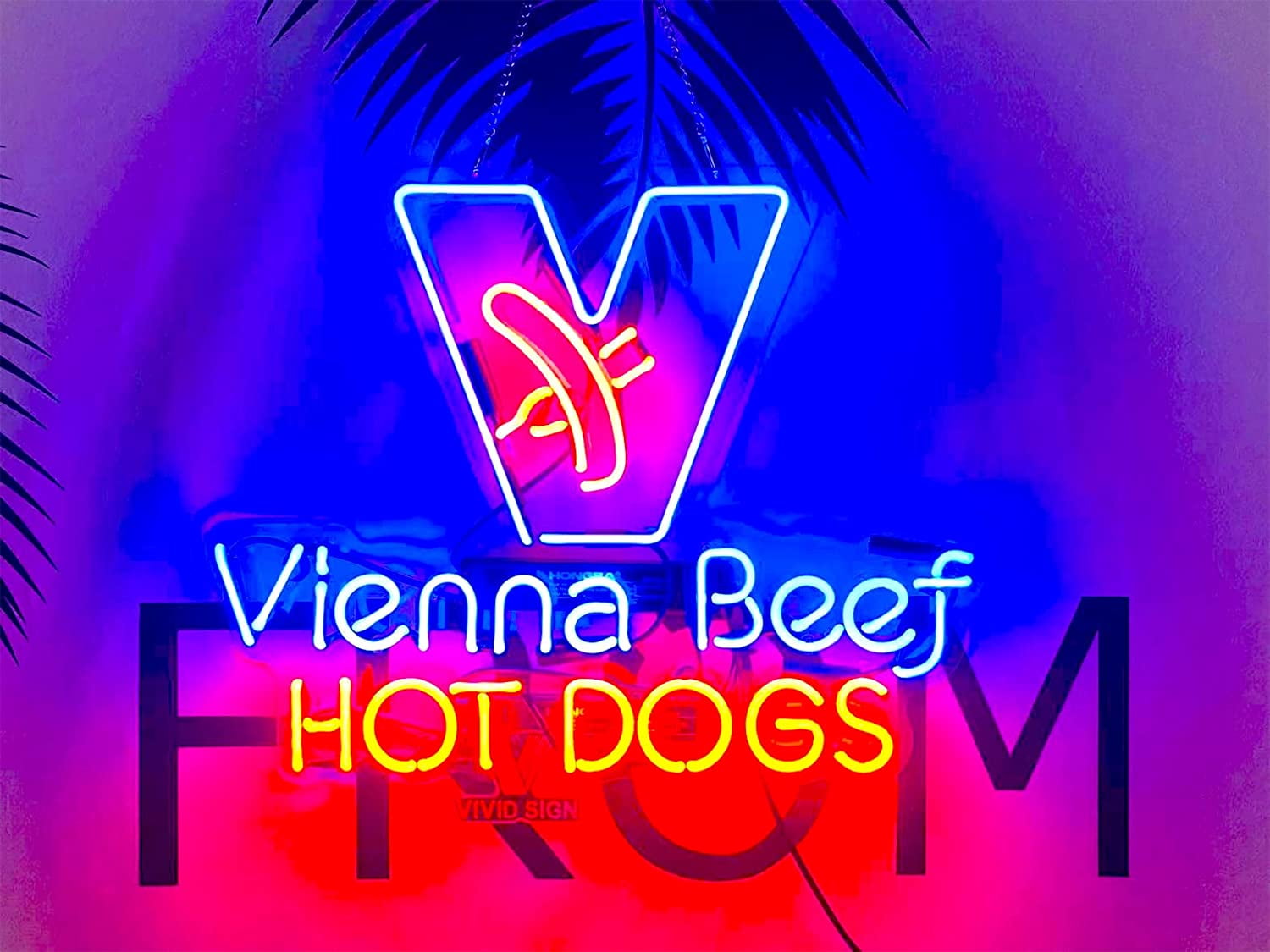 Queen Sense 20" Vienna Beef Hot Dogs Neon Sign Acrylic Man Cave ...