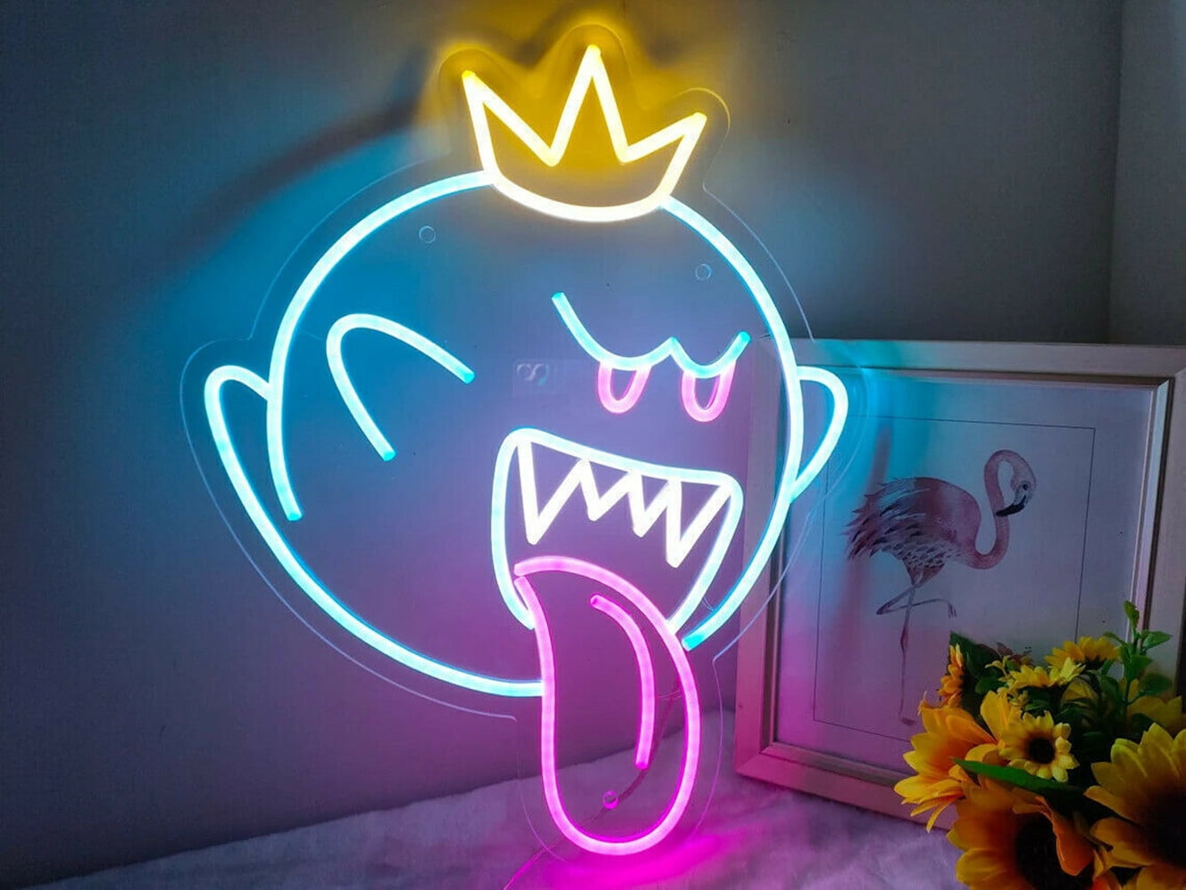 Queen Sense 20"x15" Mario Boo LED Wall Decor Night Light, Flex Neon ...