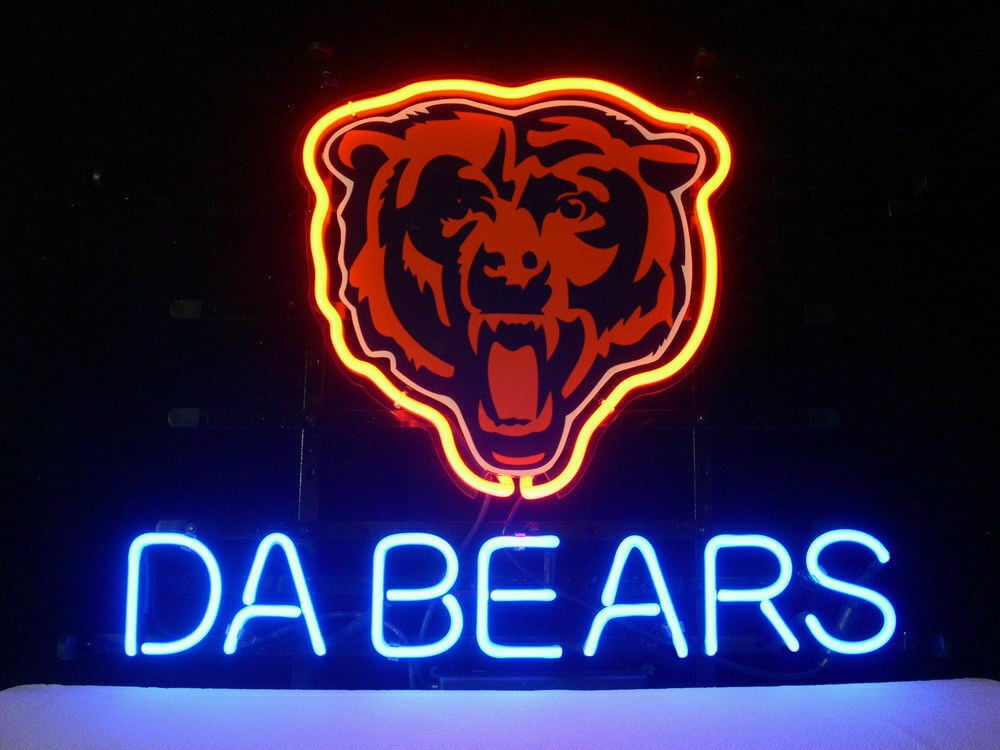 Queen Sense 20"x16" Da Bears Chicago Sports Team Bear Neon Sign Man ...