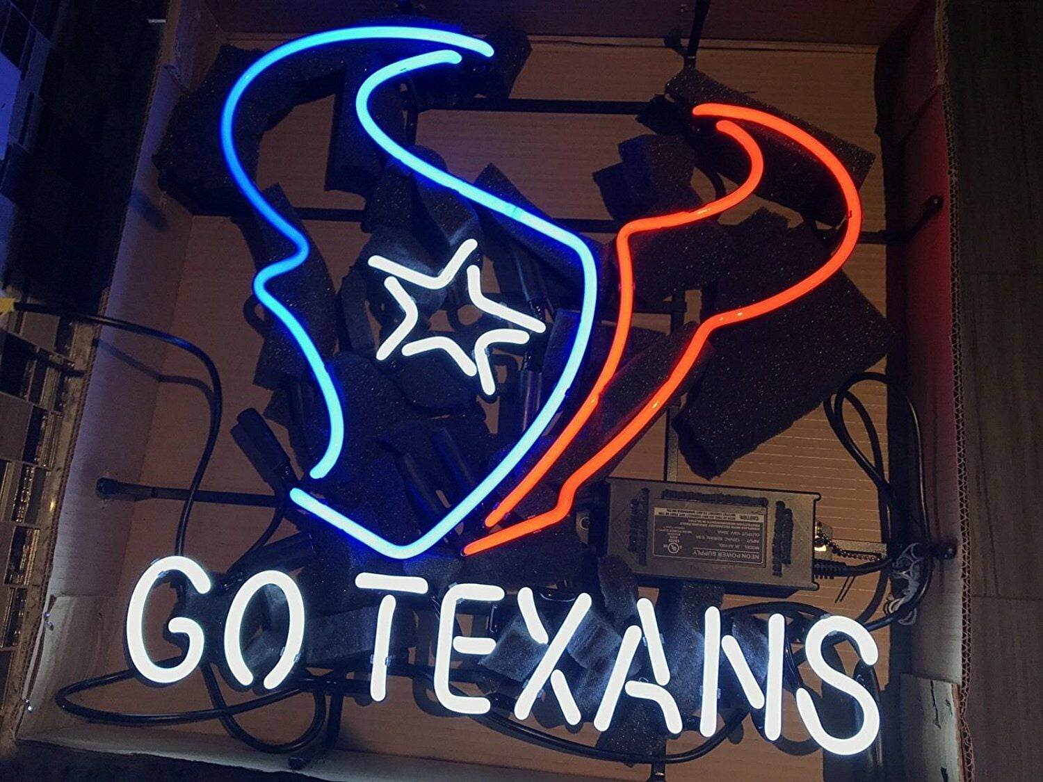Queen Sense 20"x16" For Houstons Sports Team Texans Go Texans Neon Sign ...