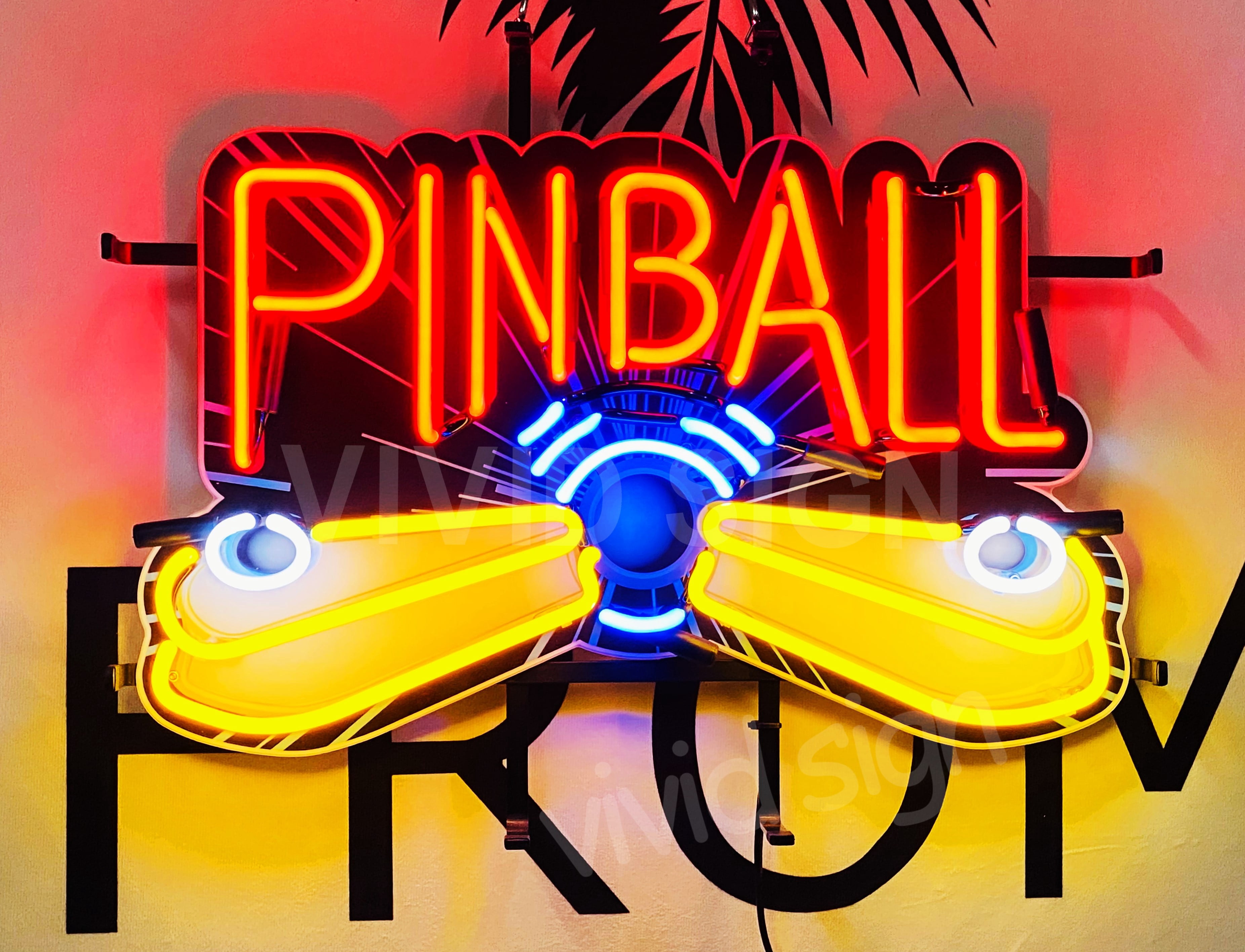 Queen Sense 20"x16" Pinball Machine Game Room Neon Sign HD Vivid ...