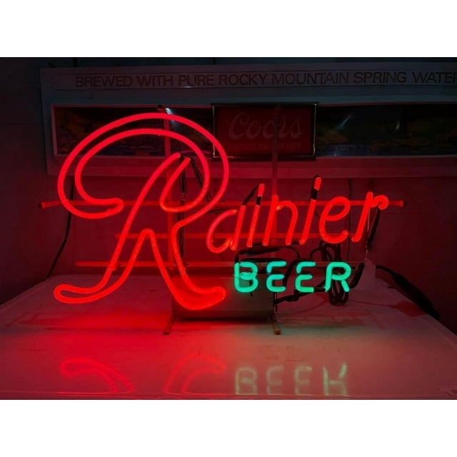 Queen Sense 20"x16" Rainiers Beer Neon Sign Man Cave Pub Bar Artwork ...