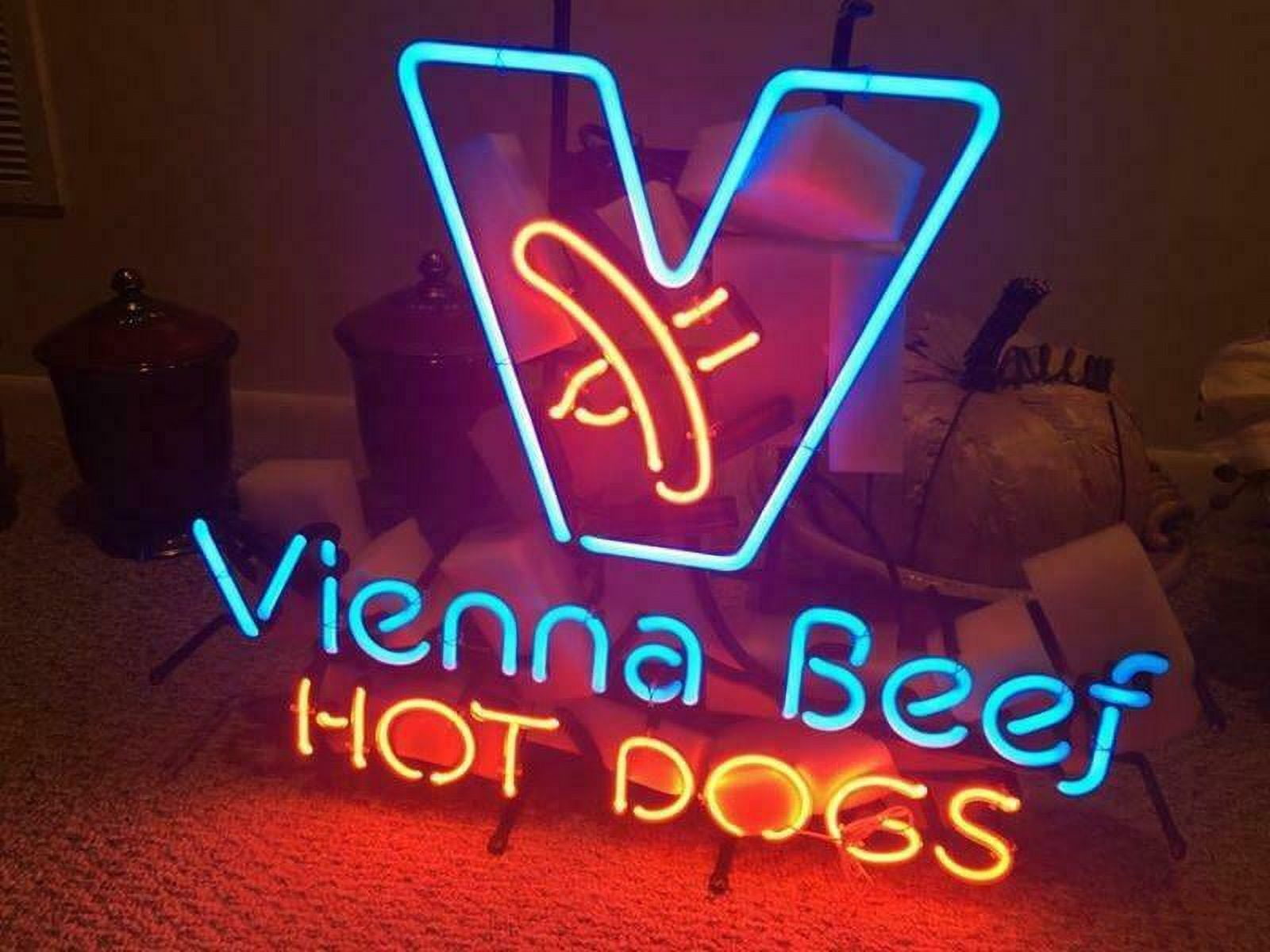Queen Sense 20"x16" Vienna Beef Hot Dogs Neon Sign Man Cave Handmade ...