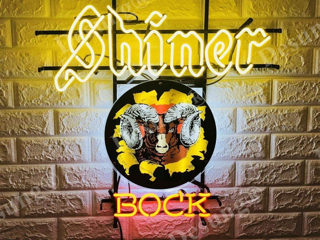 Queen Sense 20"x20" Custom Shiners Bock Texas Ram Beer Neon Sign HD ...