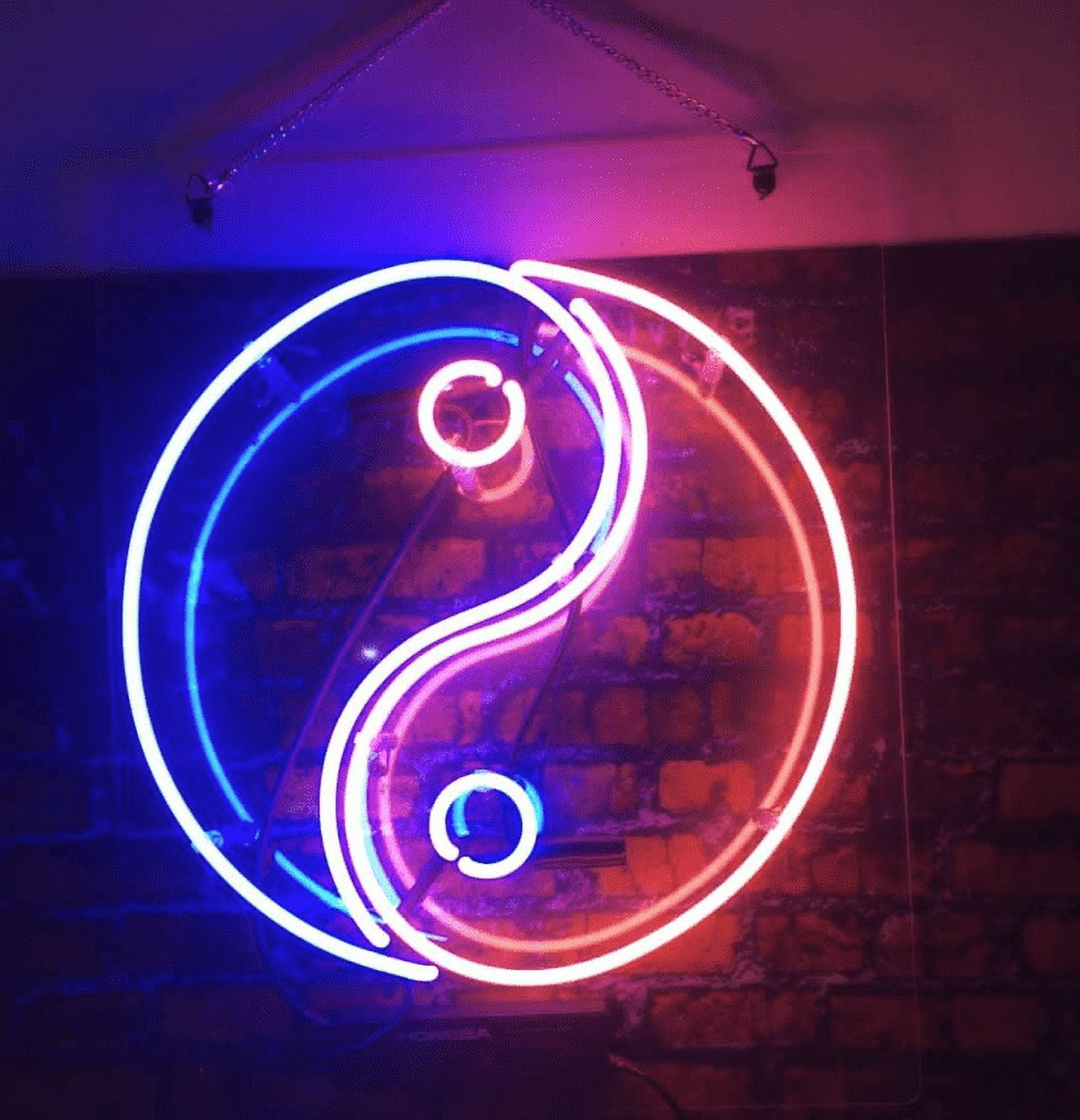 Queen Sense 24" Chinese Yin Yang Neon Sign Acrylic Man Cave Handmade ...