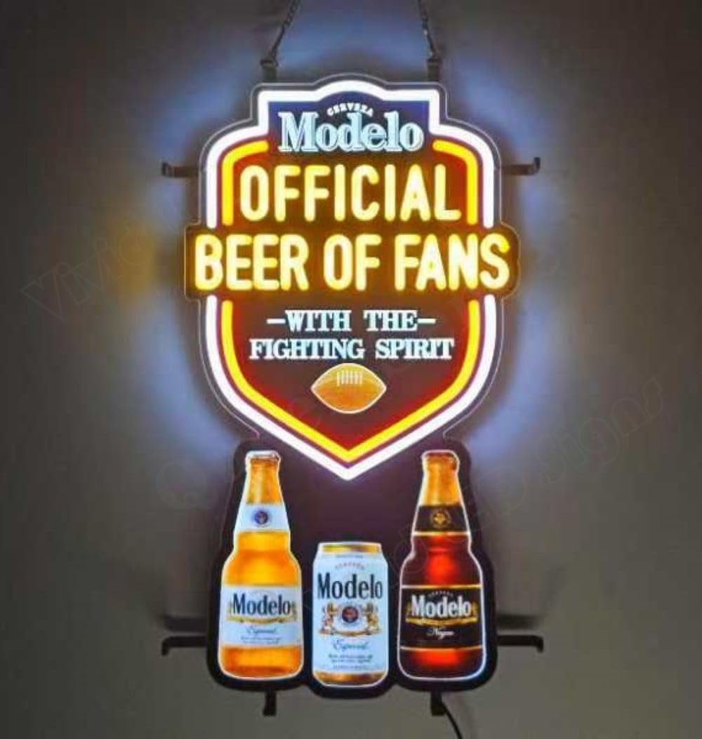 Queen Sense 24"x14" Custom Modelos Cerveza Beer Football LED Sign Light ...