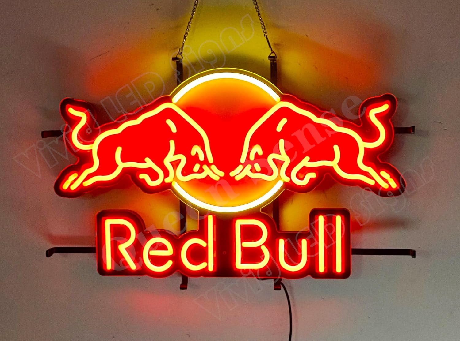 Queen Sense 24"x15" Custom Red Bulls Energy Drink LED Sign Light Neon ...