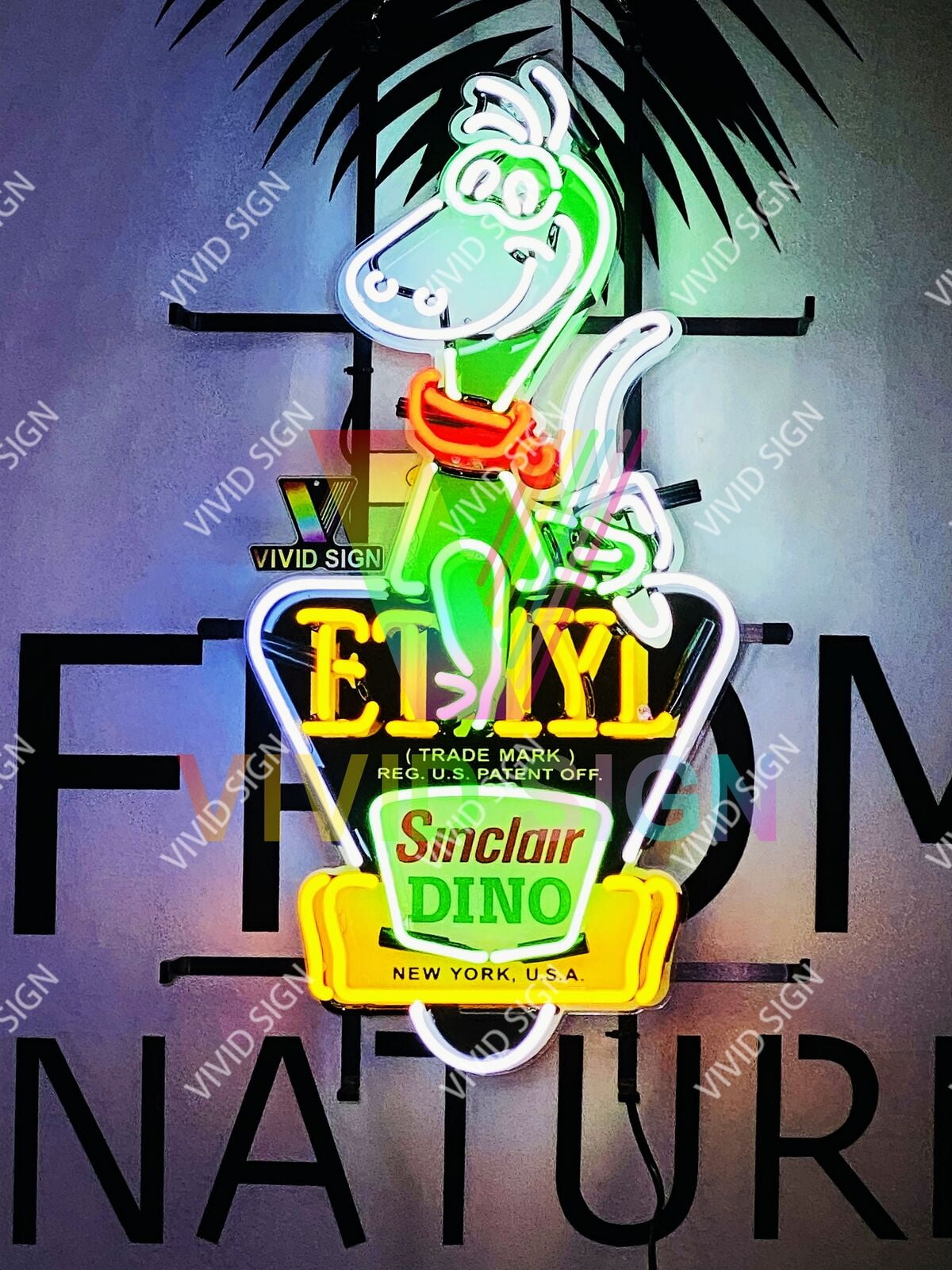 Queen Sense 24"x15" Sinclairs Dino Gasoline Neon Sign HD Vivid Printing ...