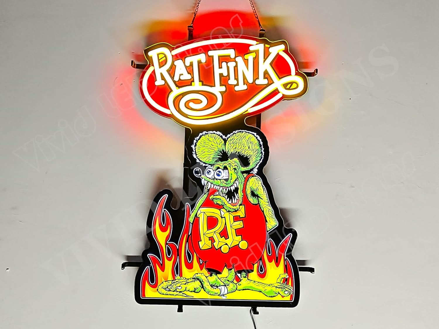 Queen Sense 24"x16" Rat Finks RF Hot Rod Garage LED Sign Light Neon ...