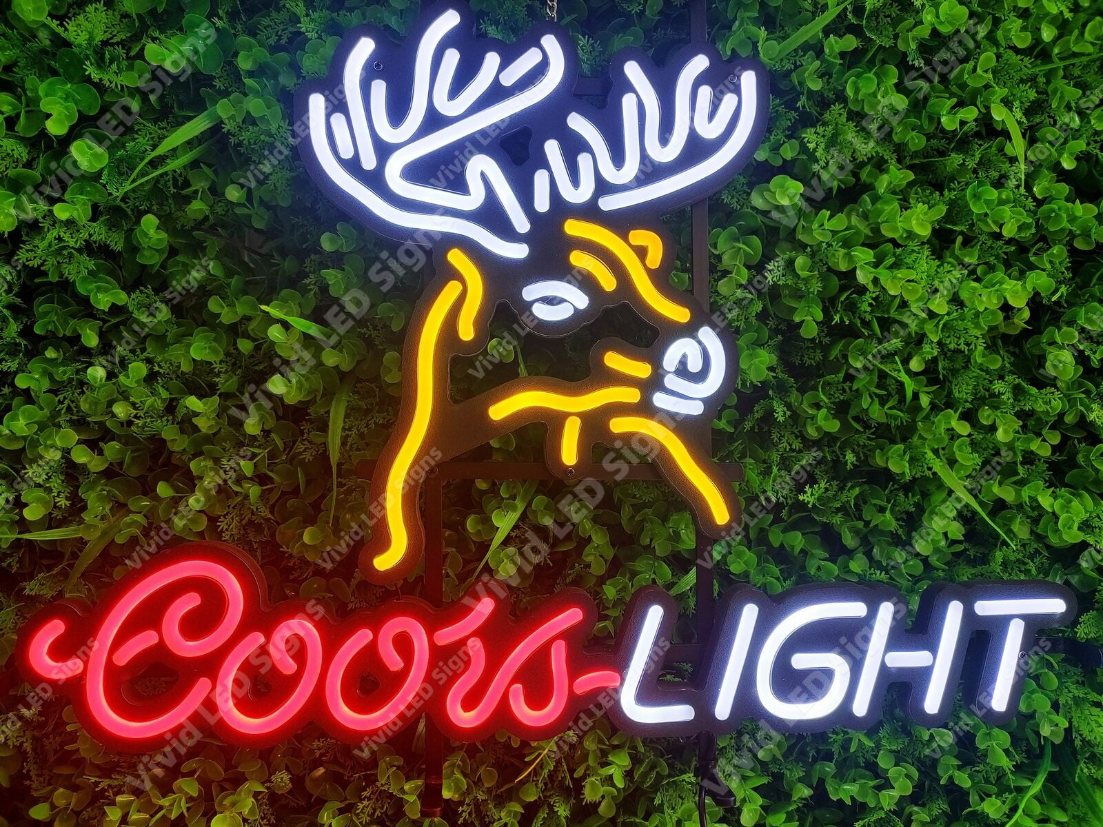 Queen Sense 24"x18" Coor Light Deer Stag Buck LED Sign Light Neon Signs ...