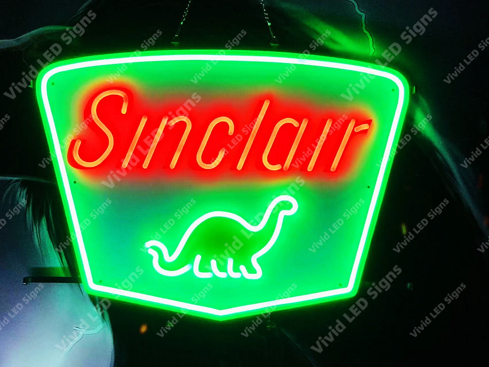 Queen Sense 24"x18" Dino Gasoline Sinclair Oil Corporation LED Sign ...