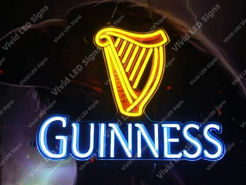 Queen Sense 24"x18" Guinness's Harp Beer LED Sign Light Neon Signs With ...
