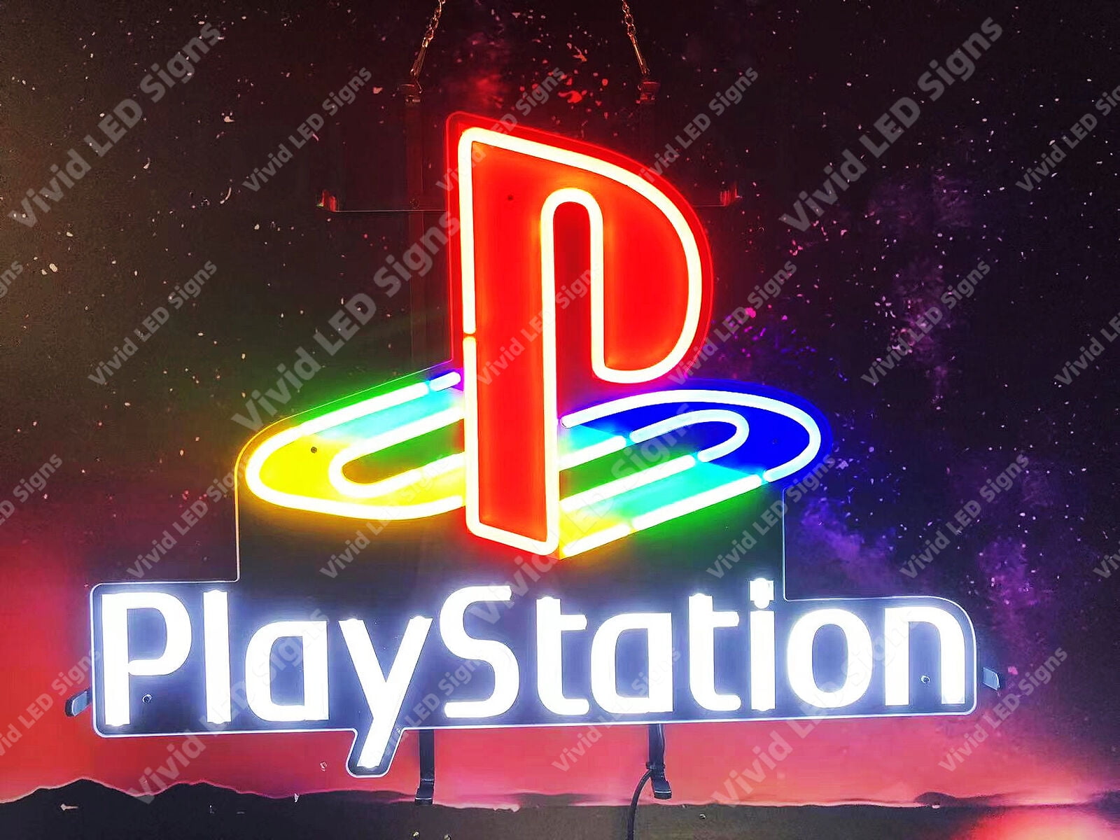 Queen Sense 24"x18" Playstations LED Sign Light Neon Signs With Dimmer ...