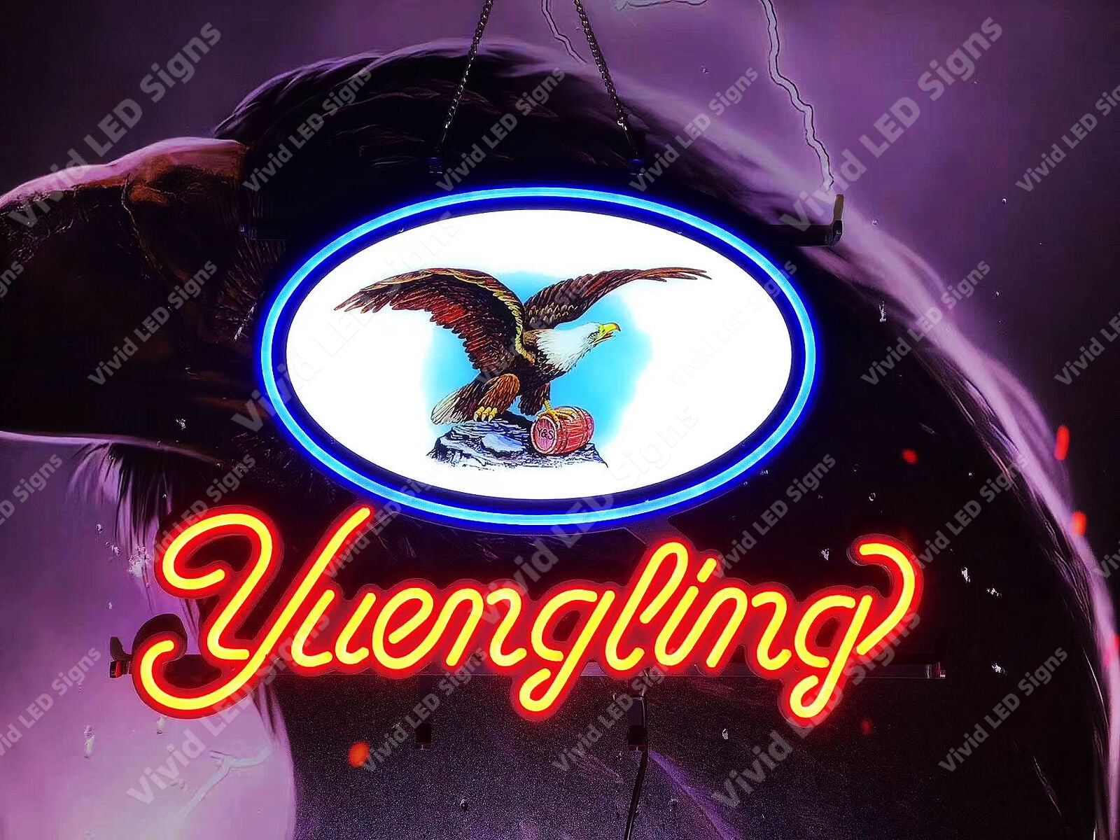 Queen Sense 24"x18" Yuenglings Eagle Lager LED Sign Light Neon Signs ...