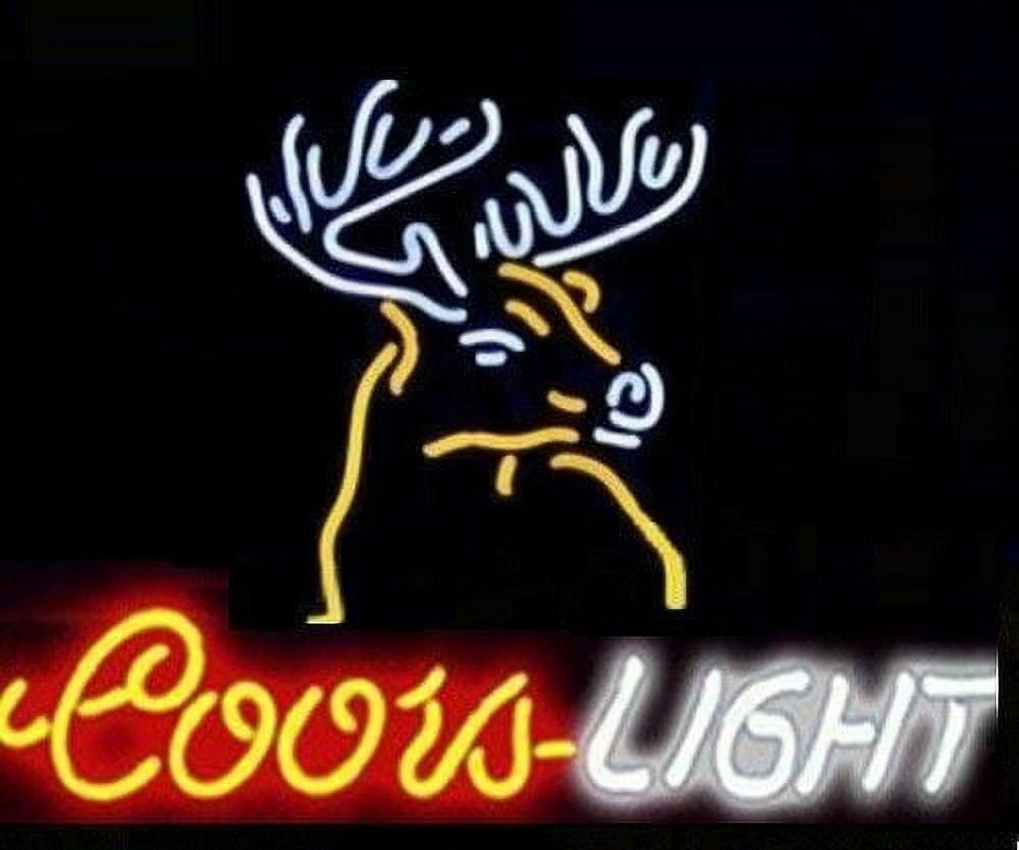 Queen Sense 24"x20" Coor Light Deer Buck Stag Neon Sign Man Cave Pub ...