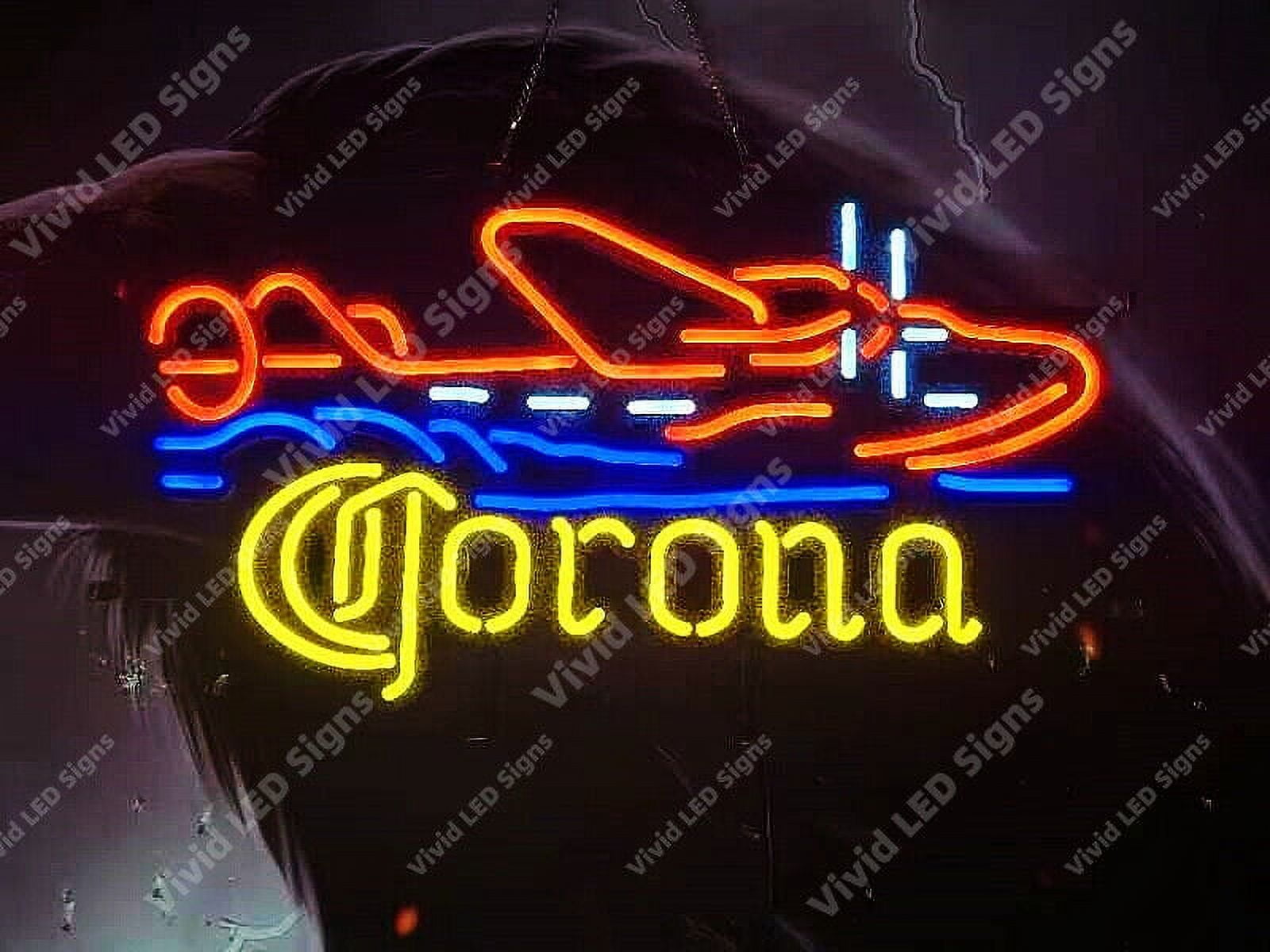 Queen Sense 24"x20" Coronas Seaplane LED Sign Light Neon Signs With ...
