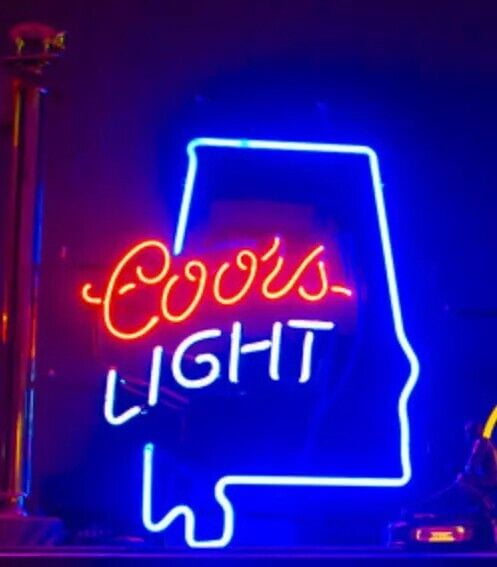Queen Sense 24"x20" Custom Coor Light Alabama Map Neon Sign Man Cave ...