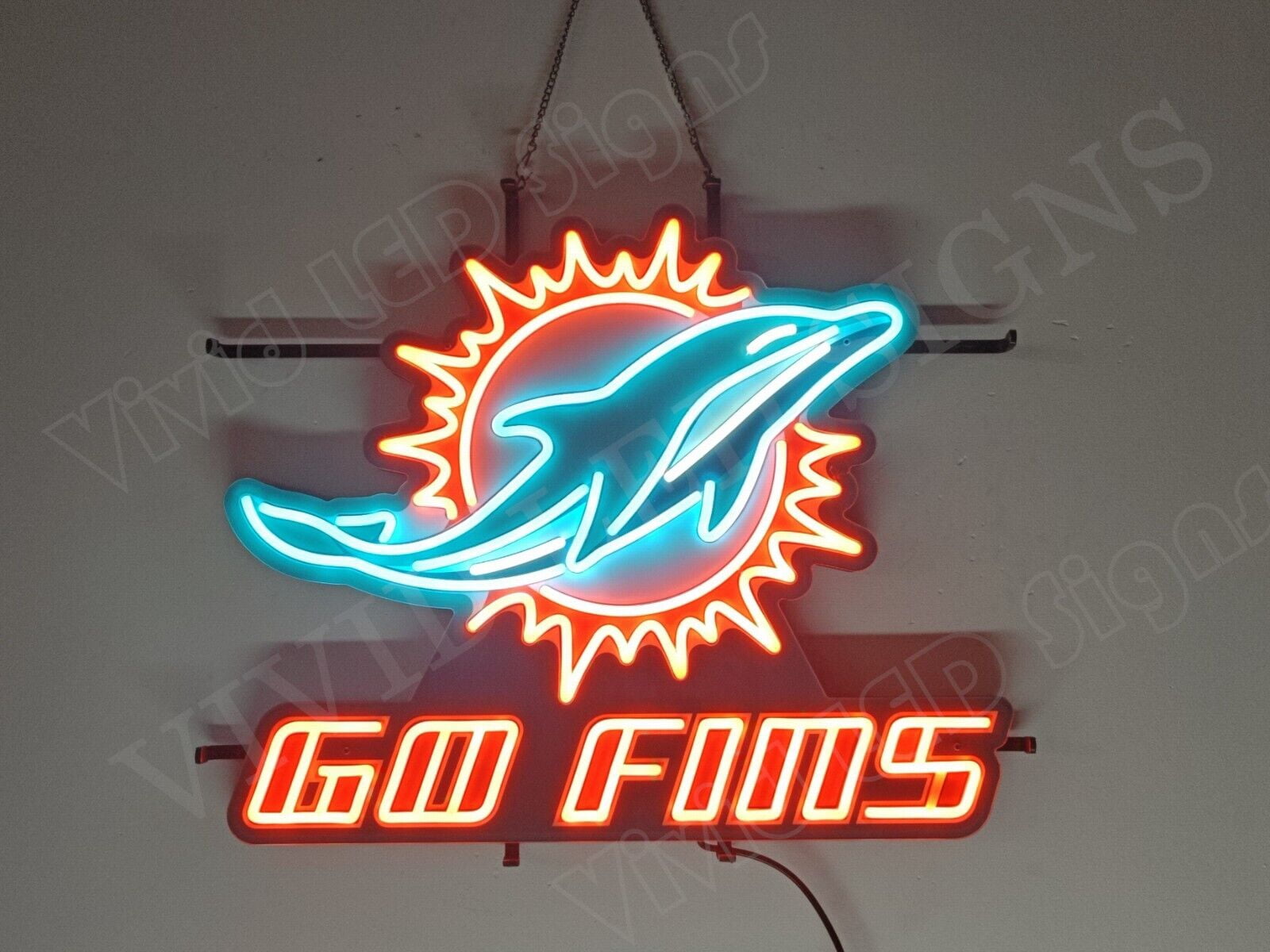 Queen Sense 24"x20" Custom For Miamis Sports League Dolphin Go Fins LED ...