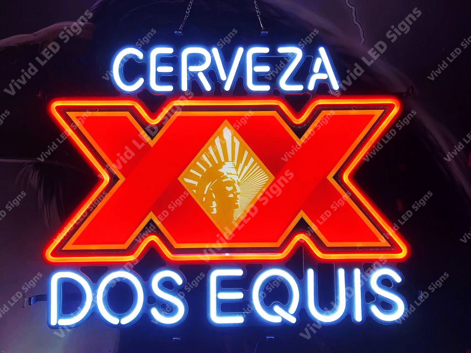 Queen Sense 24"x20" Dos Equis Cervezas XX LED Sign Light Neon Signs ...