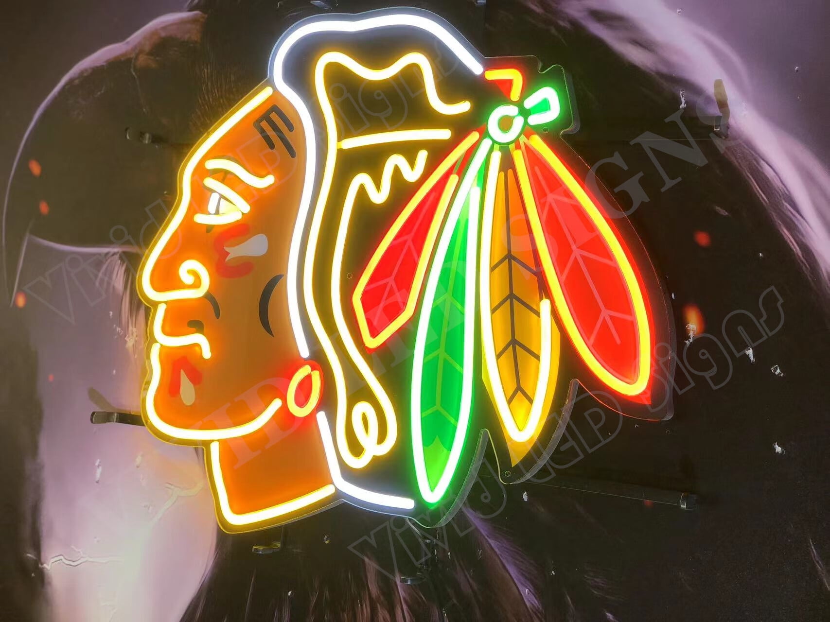 Queen Sense 24"x20" For Chicagos Sports League Blackhawks LED Sign ...