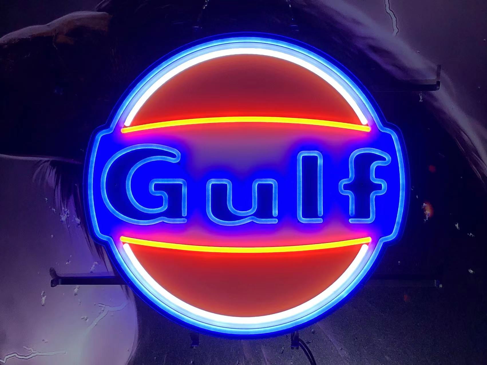 Queen Sense 24"x20" Gulf Gasoline Gas Oil LED Sign Light Neon Signs ...