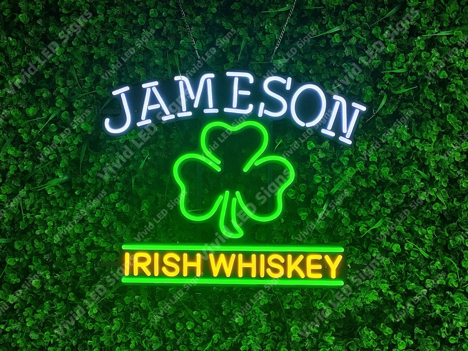 Queen Sense 24"x20" Jameson's Clover LED Sign Light Neon Signs With ...