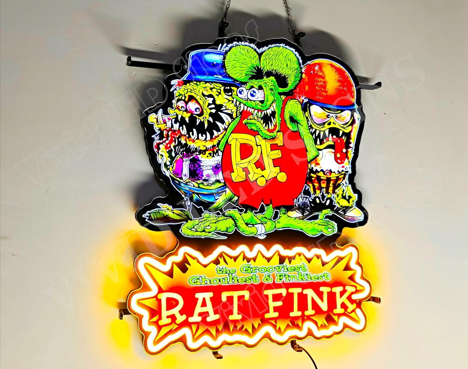 Queen Sense 24"x20" Rat Finks Hot Rod Garage LED Sign Light Neon Signs ...