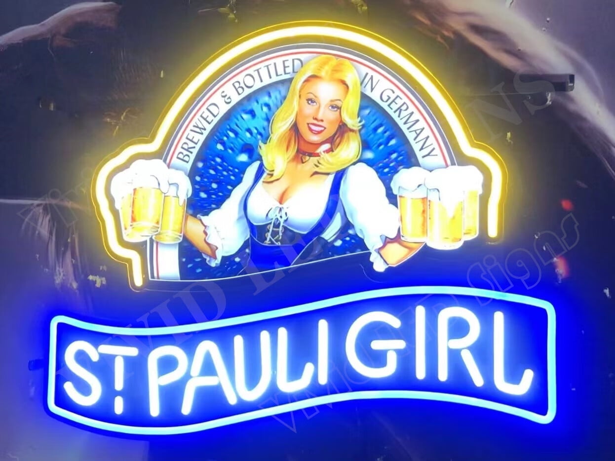 Queen Sense 24"x20" St Pauli Girl Beer LED Sign Light Neon Signs With ...