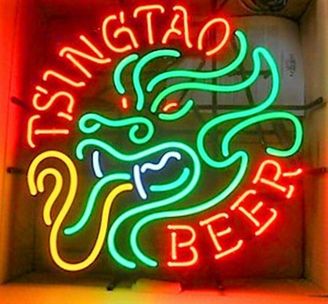 Queen Sense 24"x20" Tsingtao Beer Neon Sign Man Cave Beer Pub Bar ...