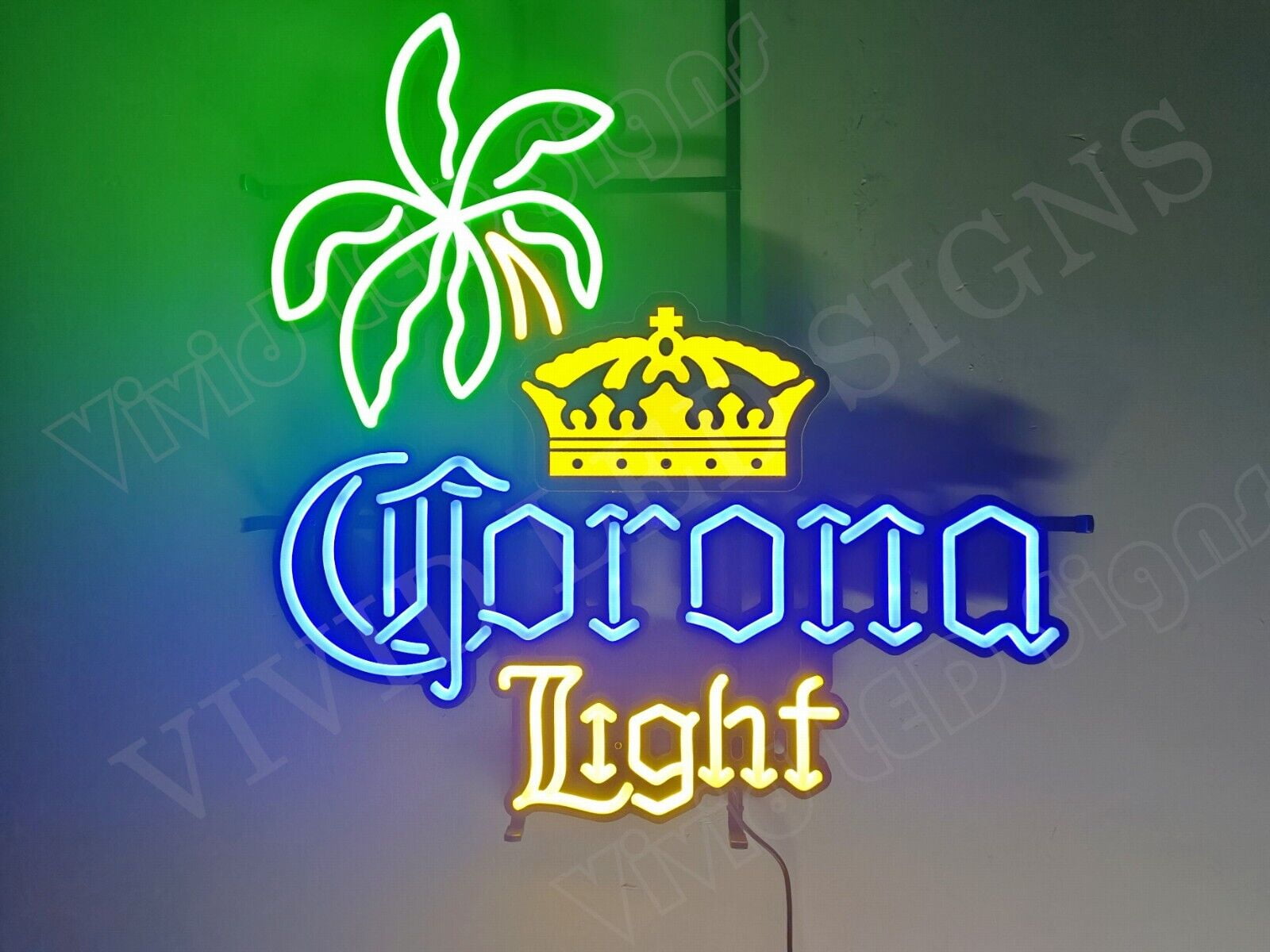 Queen Sense 24"x23" Custom Coronas Light Crown Palm Tree LED Sign Light ...
