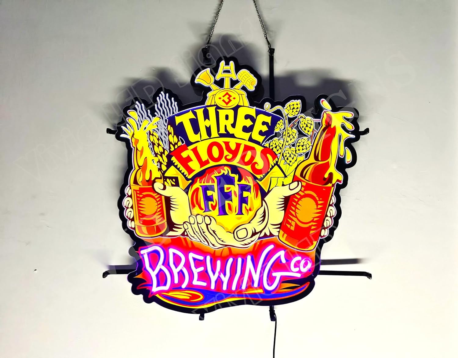 Queen Sense 24"x23" Three Floyds Brewings Lager LED Sign Light Neon ...