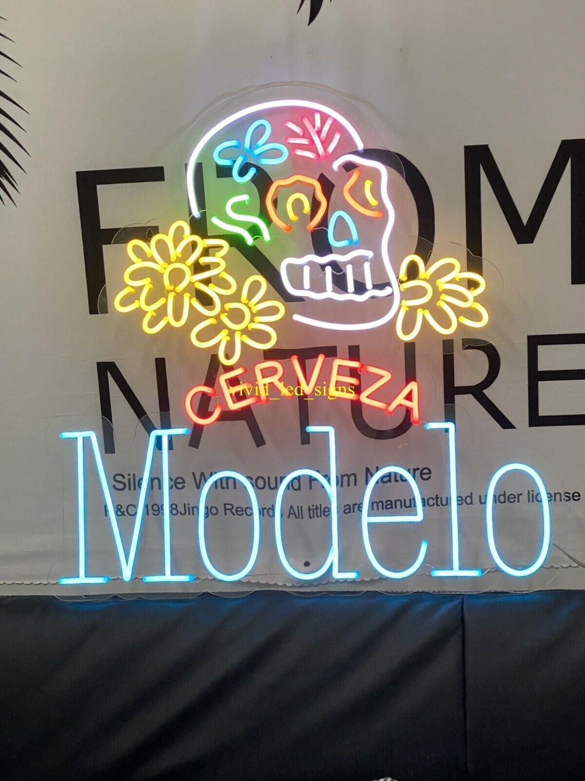 Queen Sense 24"x24" Cerveza Modelos Especial Sugar Skull LED Sign Light ...